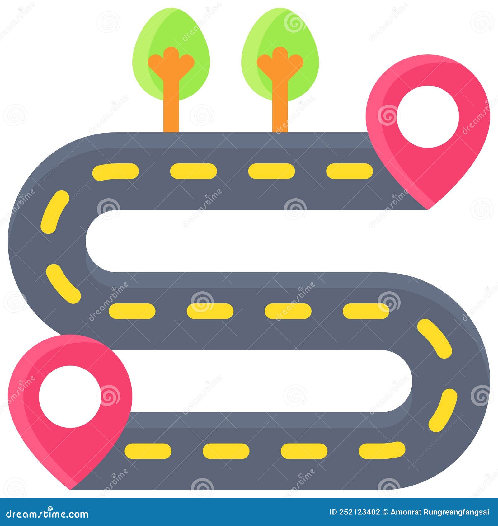 Road Route Icon, Location Map and Navigation Vector Stock Vector ...