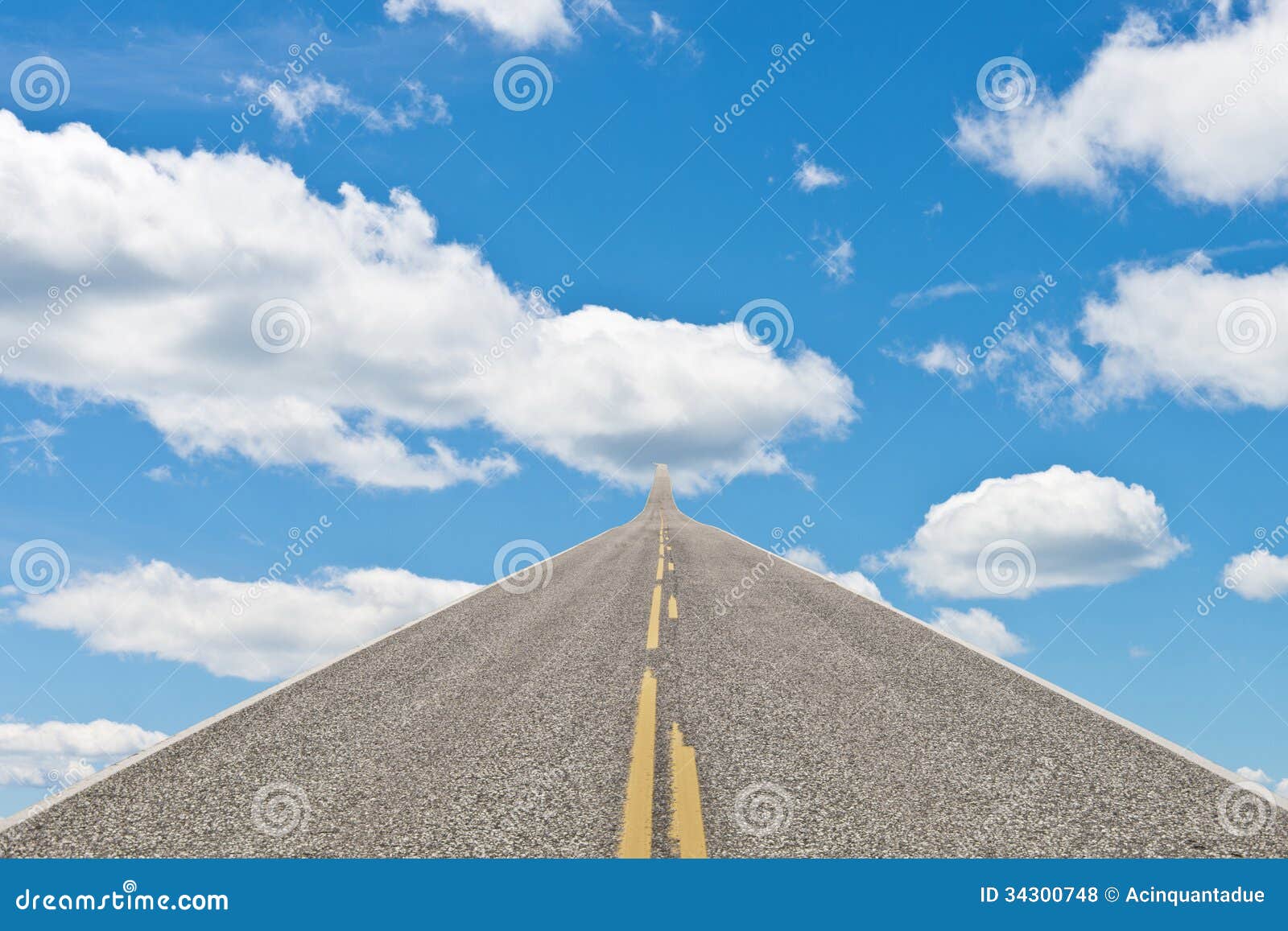 Road running into the sky stock photo. Image of clouds - 34300748