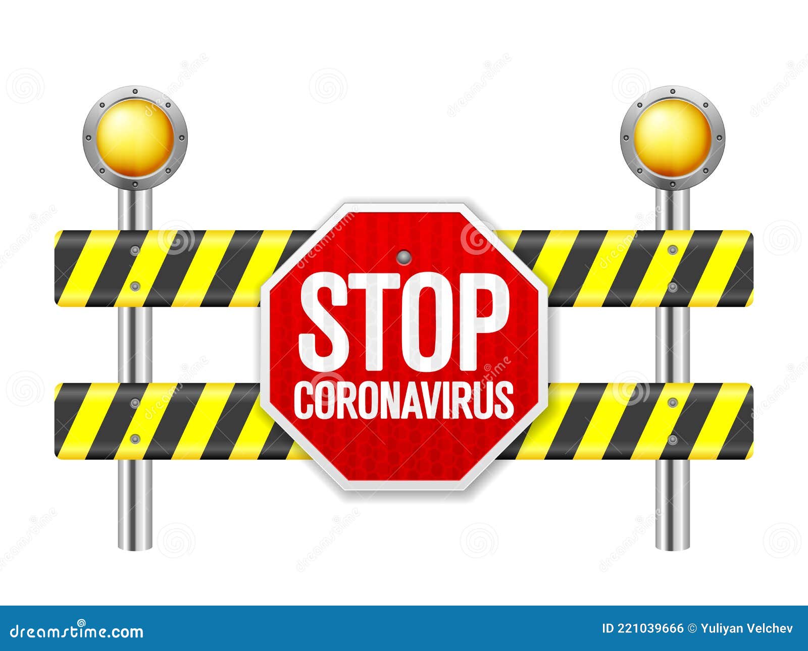 Road Safety Barrier Stop Coronavirus Stock Vector - Illustration of ...