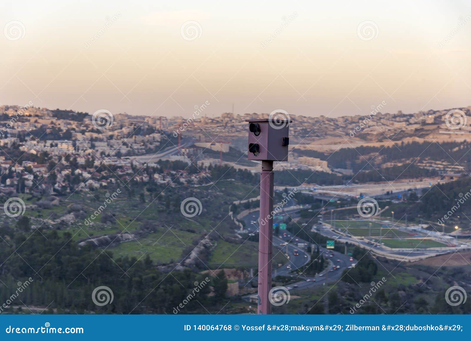 Road Safety Red Light Traffic Camera Road Camera on the Red Light Stock ...