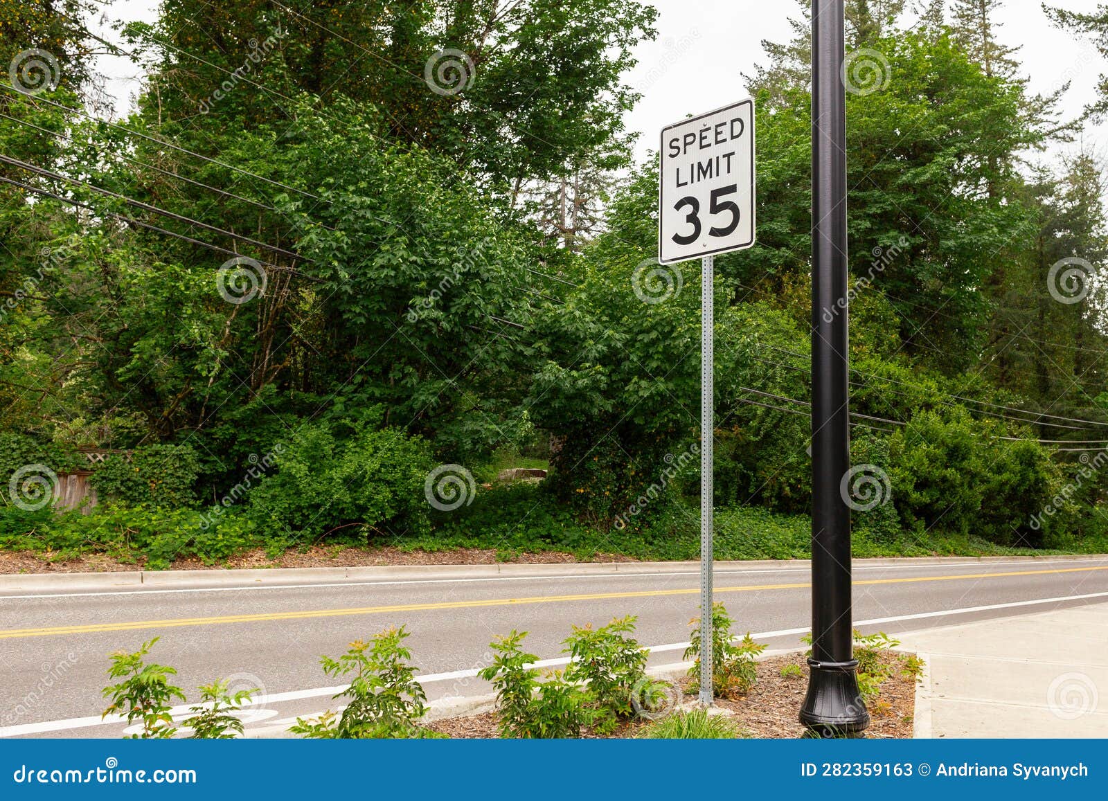 Road Safety Reminder about Speed Limit 35 Sign Stock Image - Image of ...