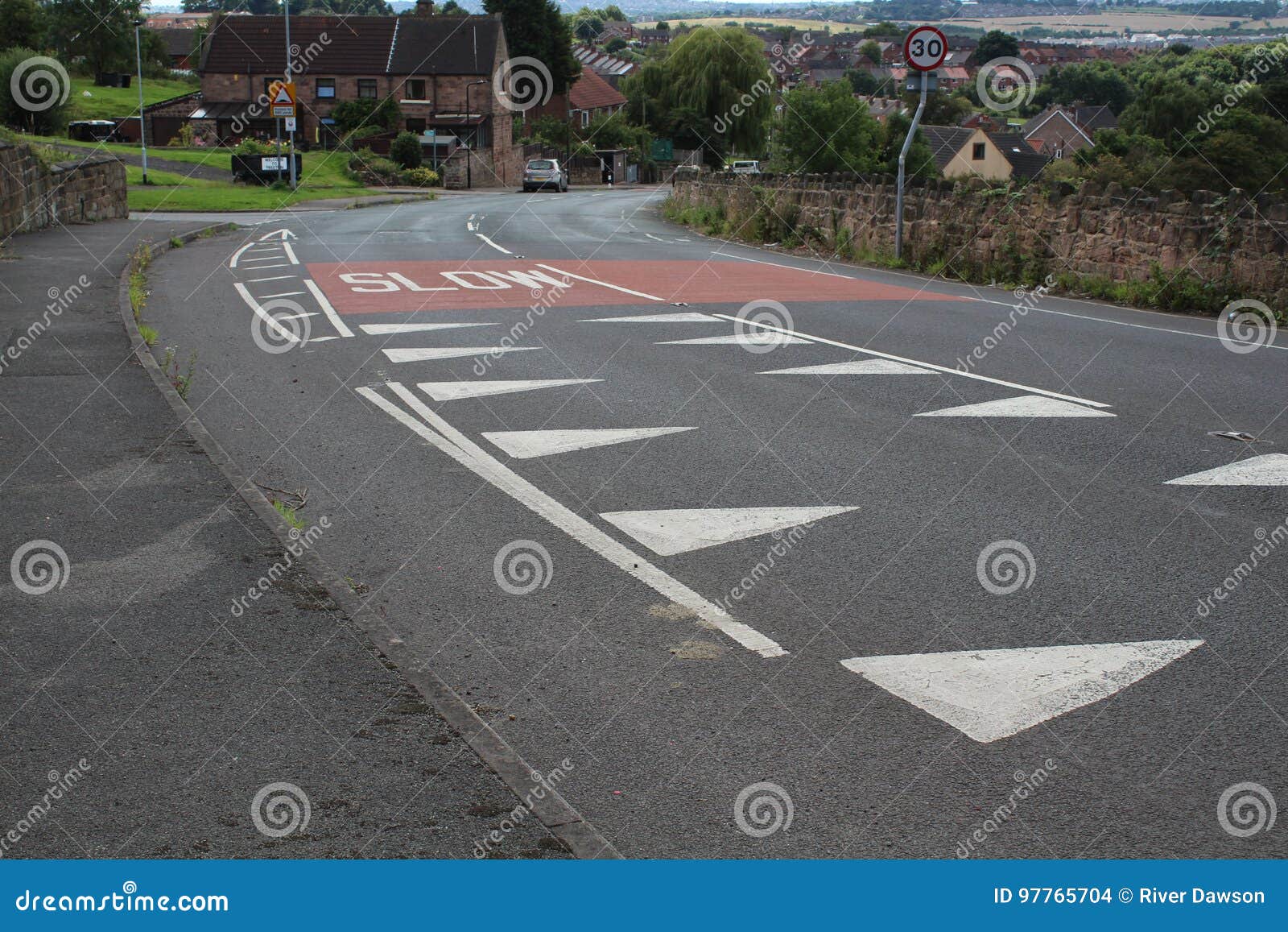 Traffic Calming Speed Bumps At Zebra Crossing Stock Image ...