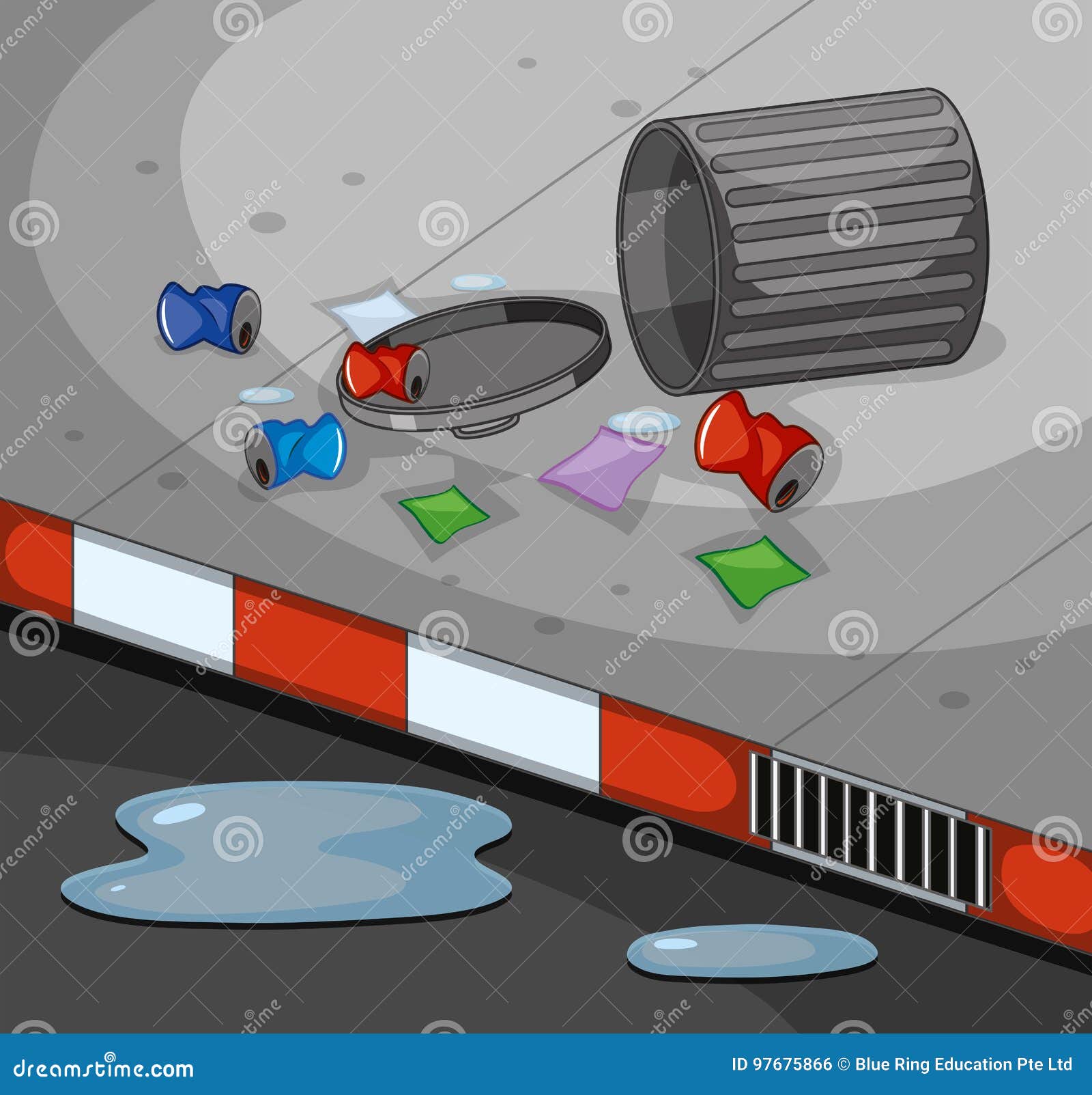 Dirty Trash On The Floor And Disappointment Male Character.Sign - Do ...