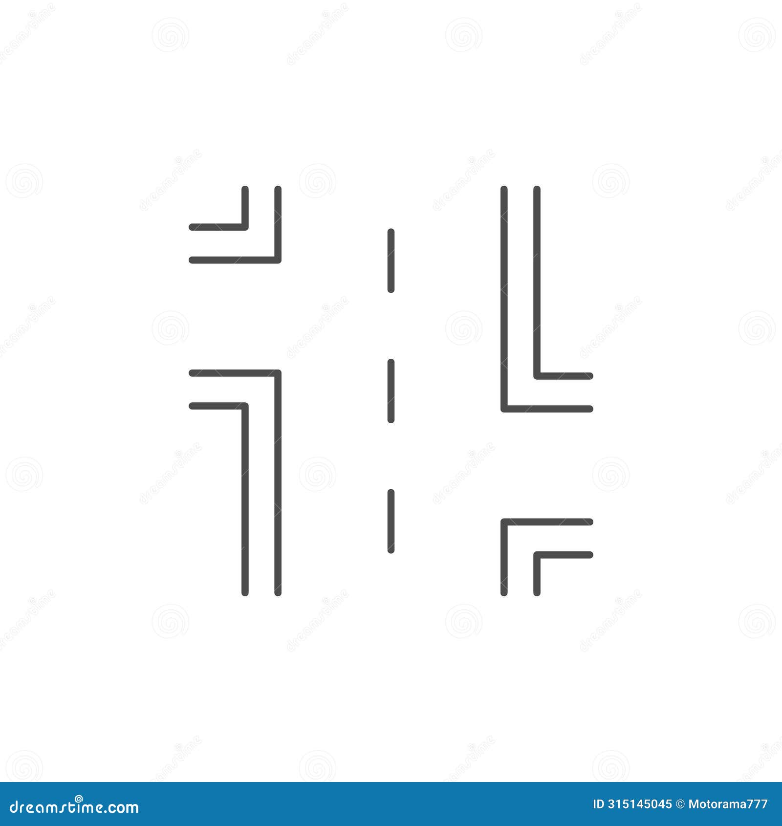 Road Map Scheme With Location Marks Line Icon. Cartoon Vector ...