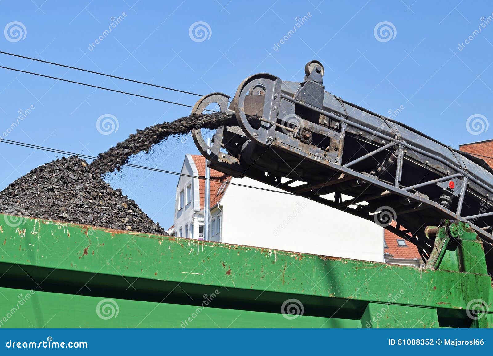 Road Scraper Machinery at Work Stock Photo - Image of blue ...