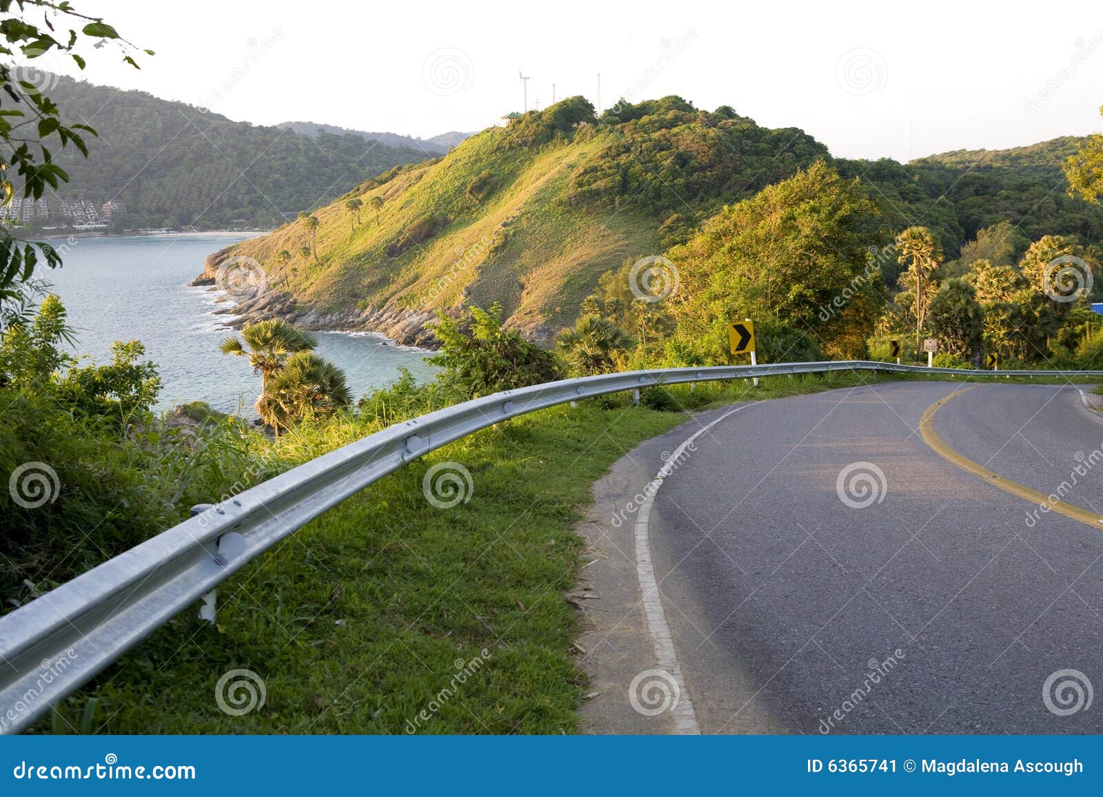 Road with Sea Views and Mountains Stock Image - Image of hills, pass ...