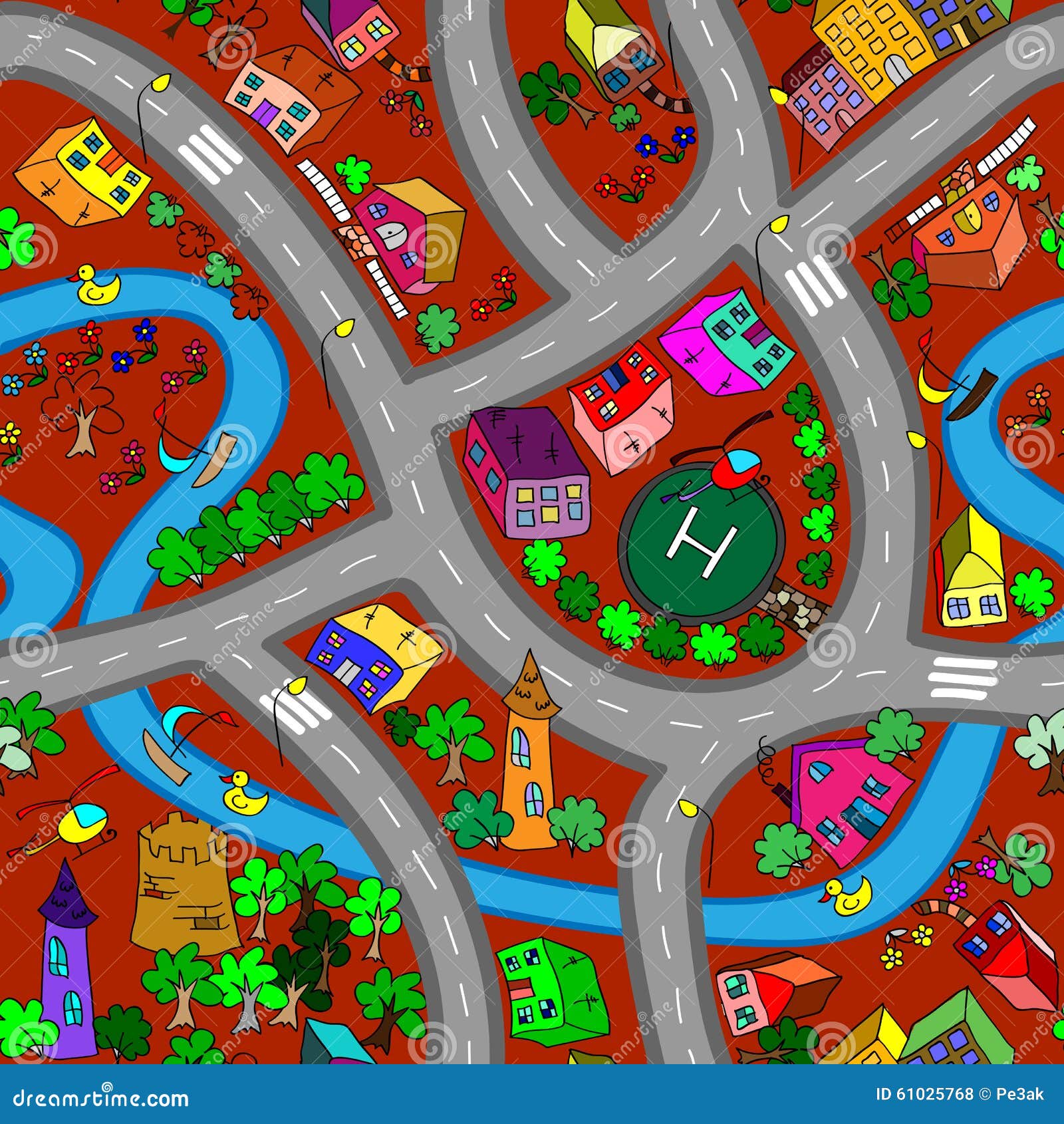 Road seamless pattern stock illustration. Illustration of color - 61025768