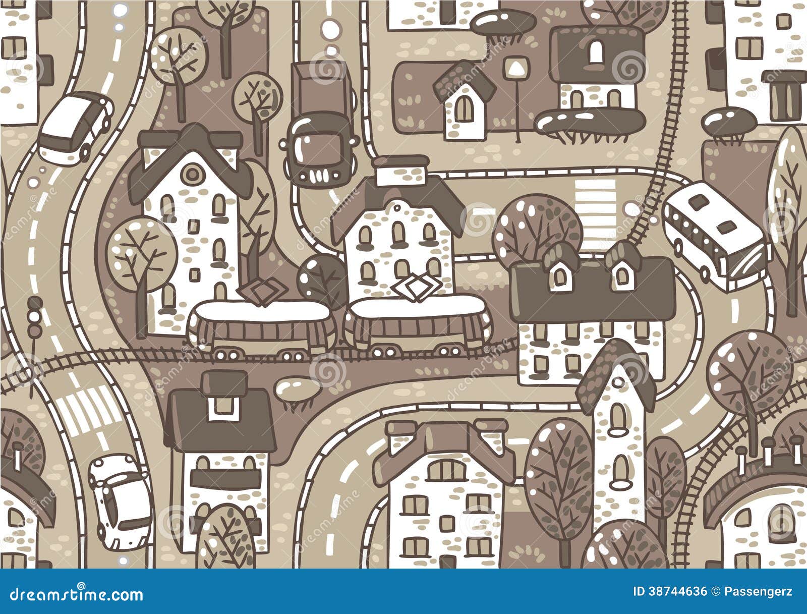 Road seamless pattern. stock vector. Illustration of cars - 38744636