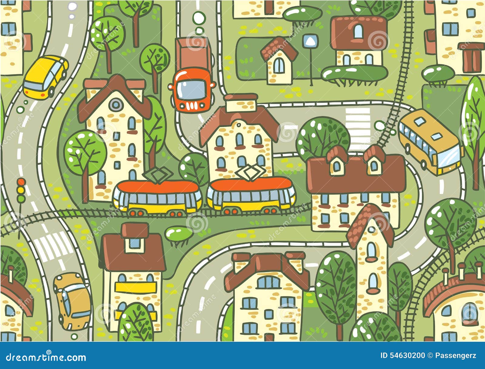 Road seamless pattern stock vector. Illustration of street - 54630200