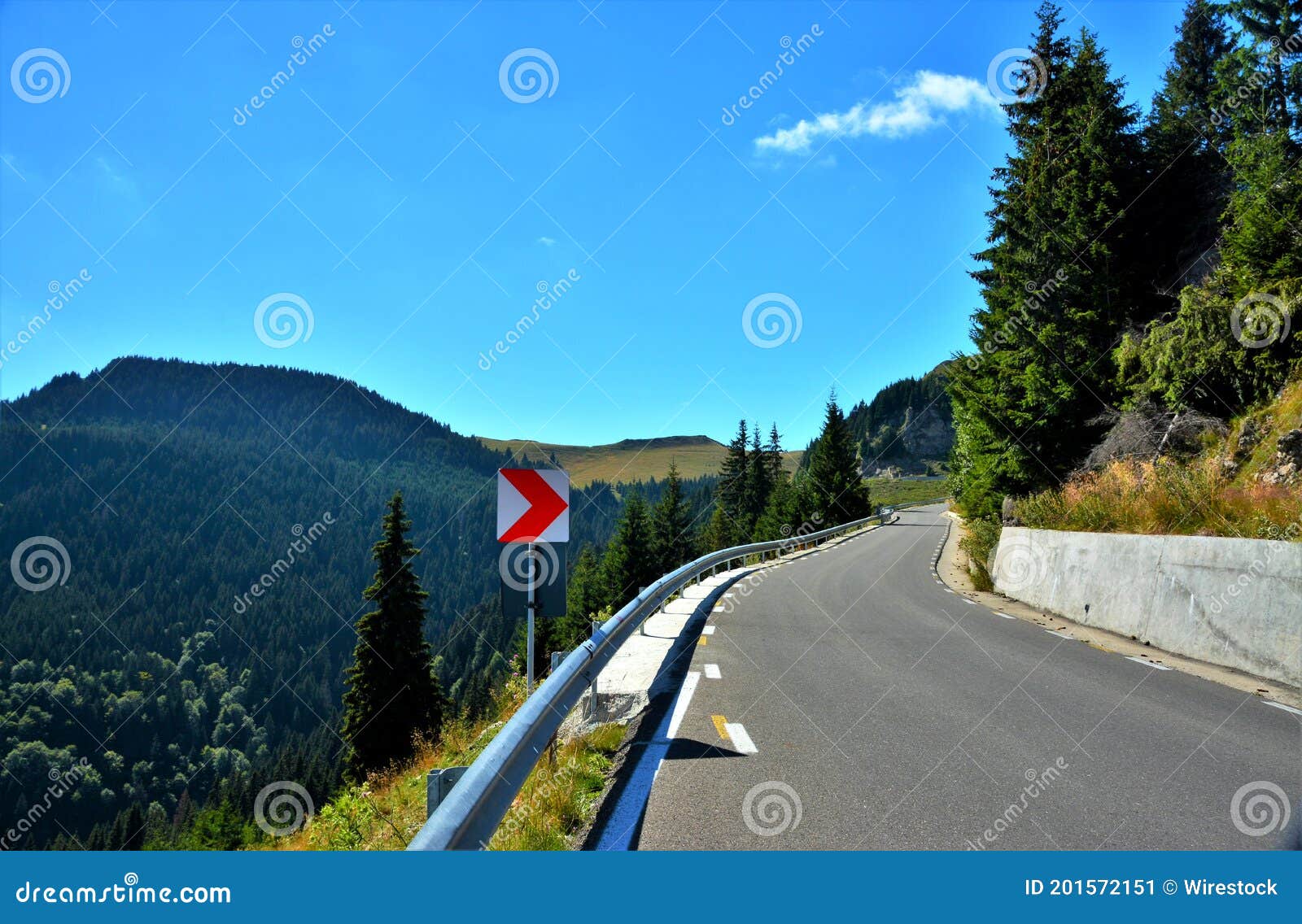Road Separating the Forest from the Gorge Stock Image - Image of tree ...
