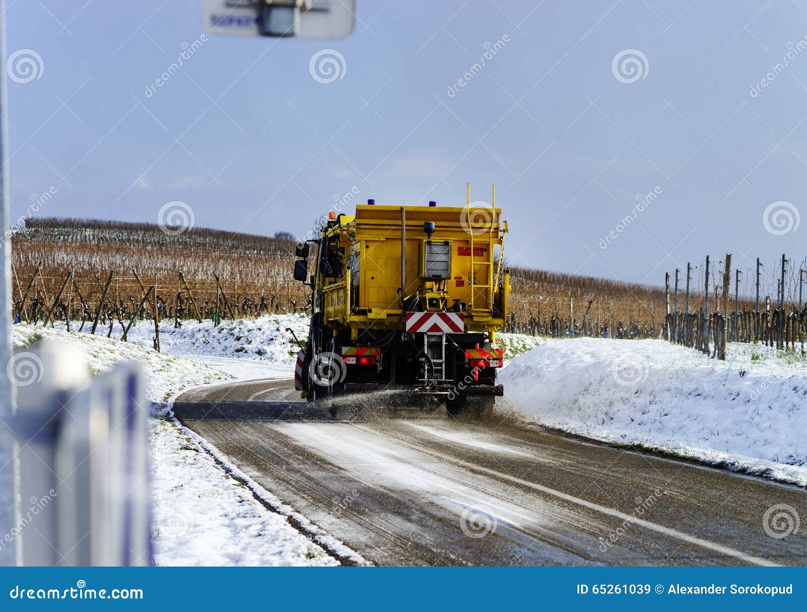 Road Service Car on Winter Trace Stock Image - Image of cold, pine ...