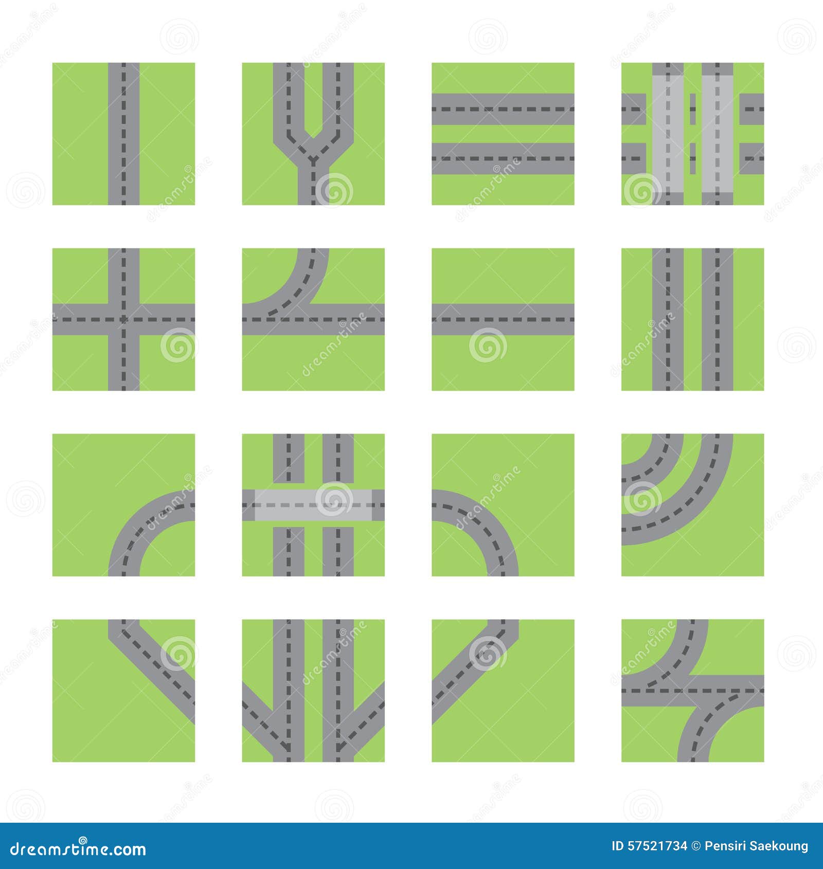 Road set stock vector. Illustration of route, drawing - 57521734