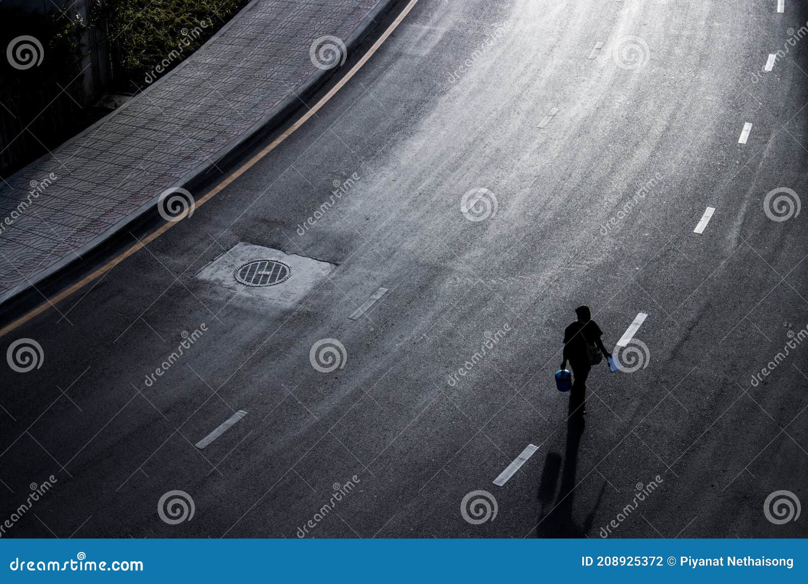Road and Shadow Rith Traffic in Black and White Color Stock Photo ...