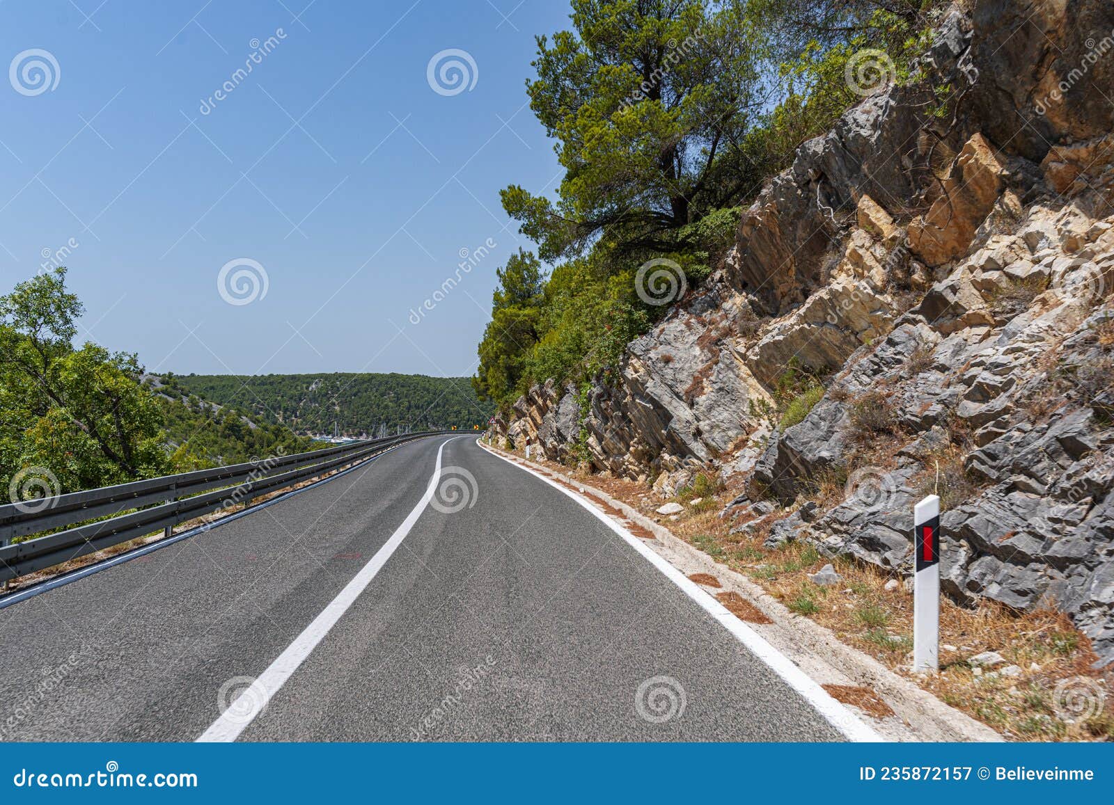 A Road with Sharp Turns in the Mountains. Stock Image - Image of curve ...