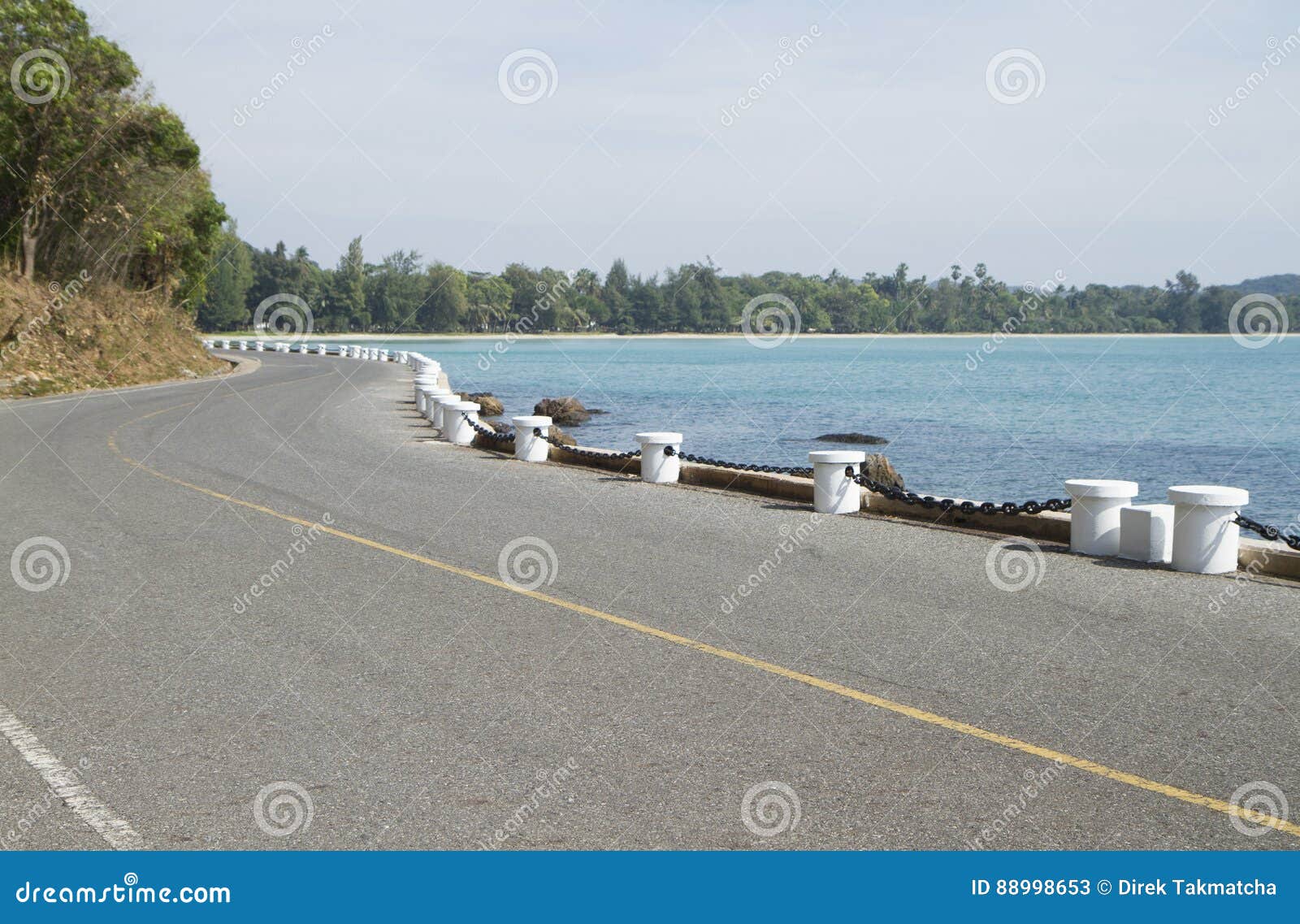 Road side along the beach stock image. Image of street - 88998653
