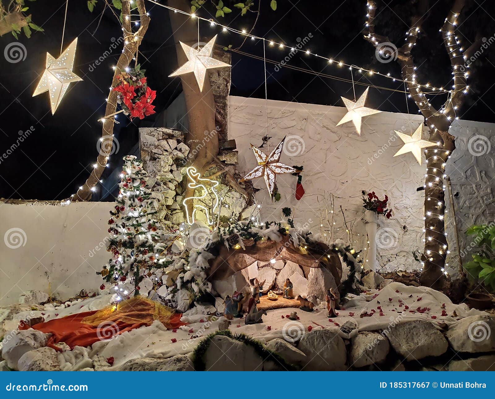 A Road Side Christmas Decorations. Stock Image - Image of festival ...