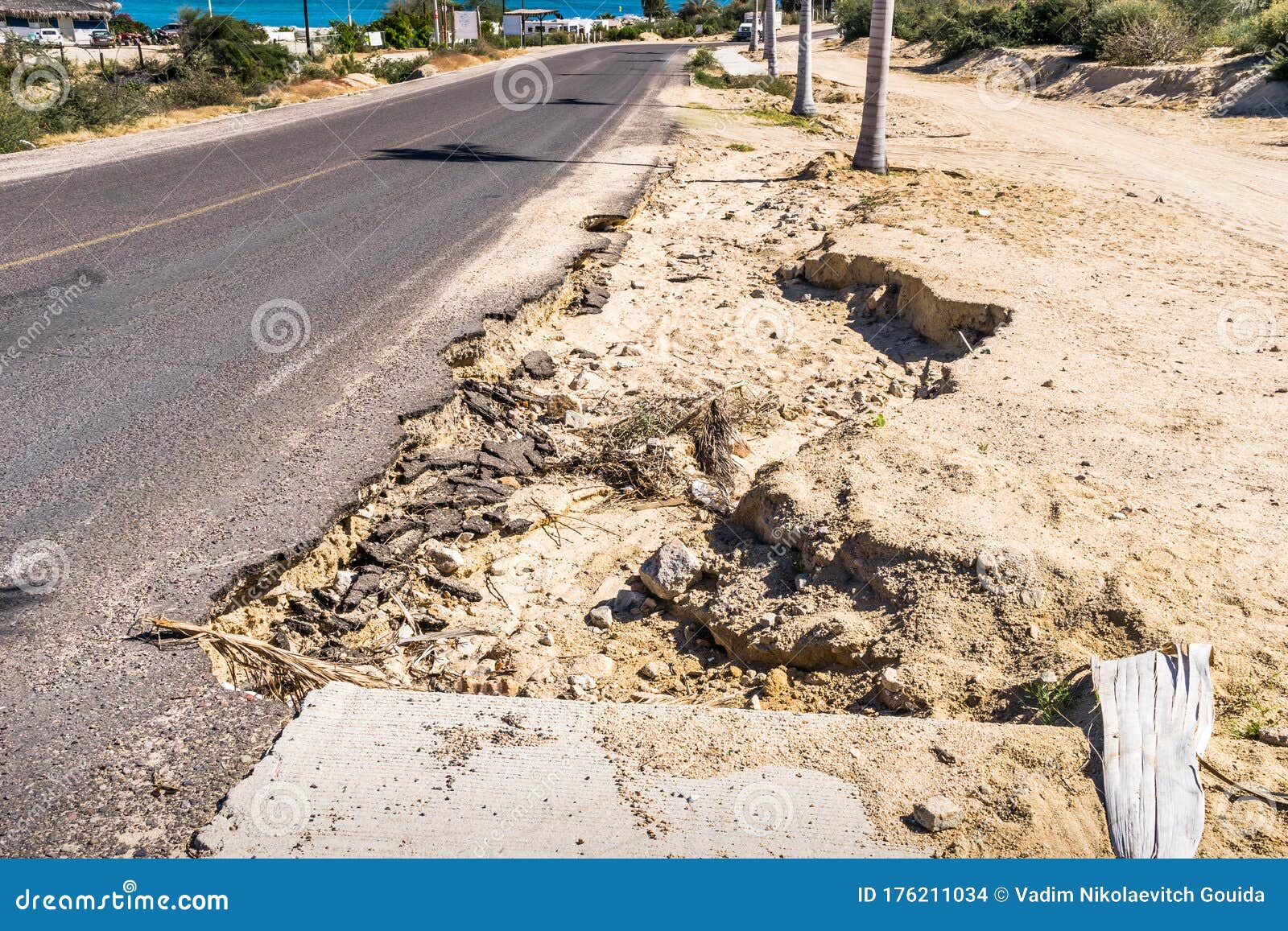 Road side erosion stock photo. Image of coast, baja - 176211034