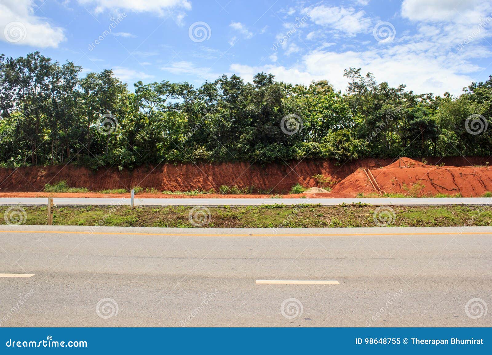 Road Side at Mountain and Forest with Sky Background Stock Image ...