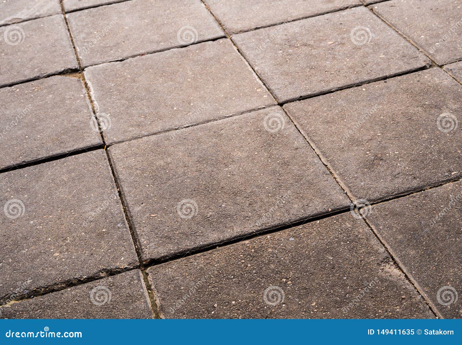 The Road Side Pathway Paved with Square Blocks of Concrete Stock Image ...