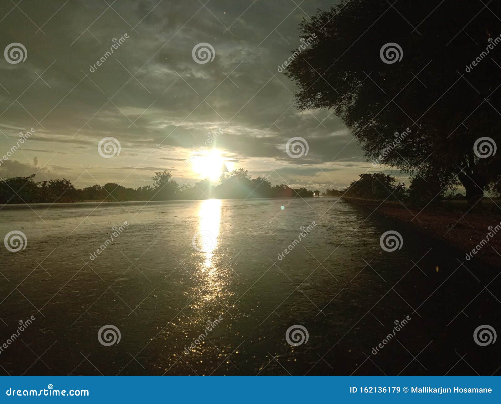 Road side sunset stock image. Image of side, sunset - 162136179