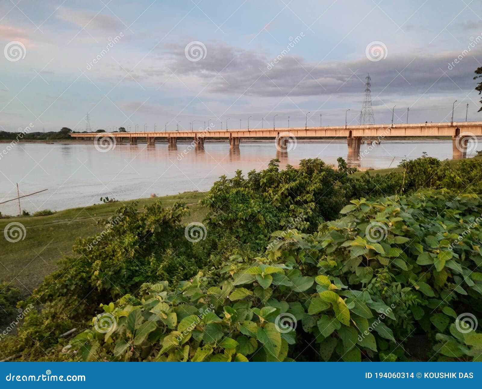 ROAD SIDE TREES,a RIVER,a BRIDGE, ELECTRIC POLE Stock Photo - Image of ...