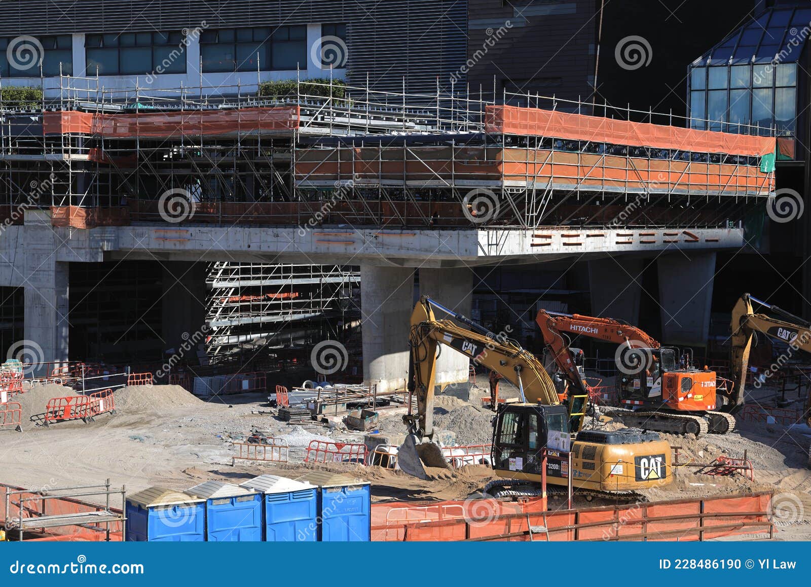 Road Side Under Construction Building at Hong Kong 22 Aug 2021 ...