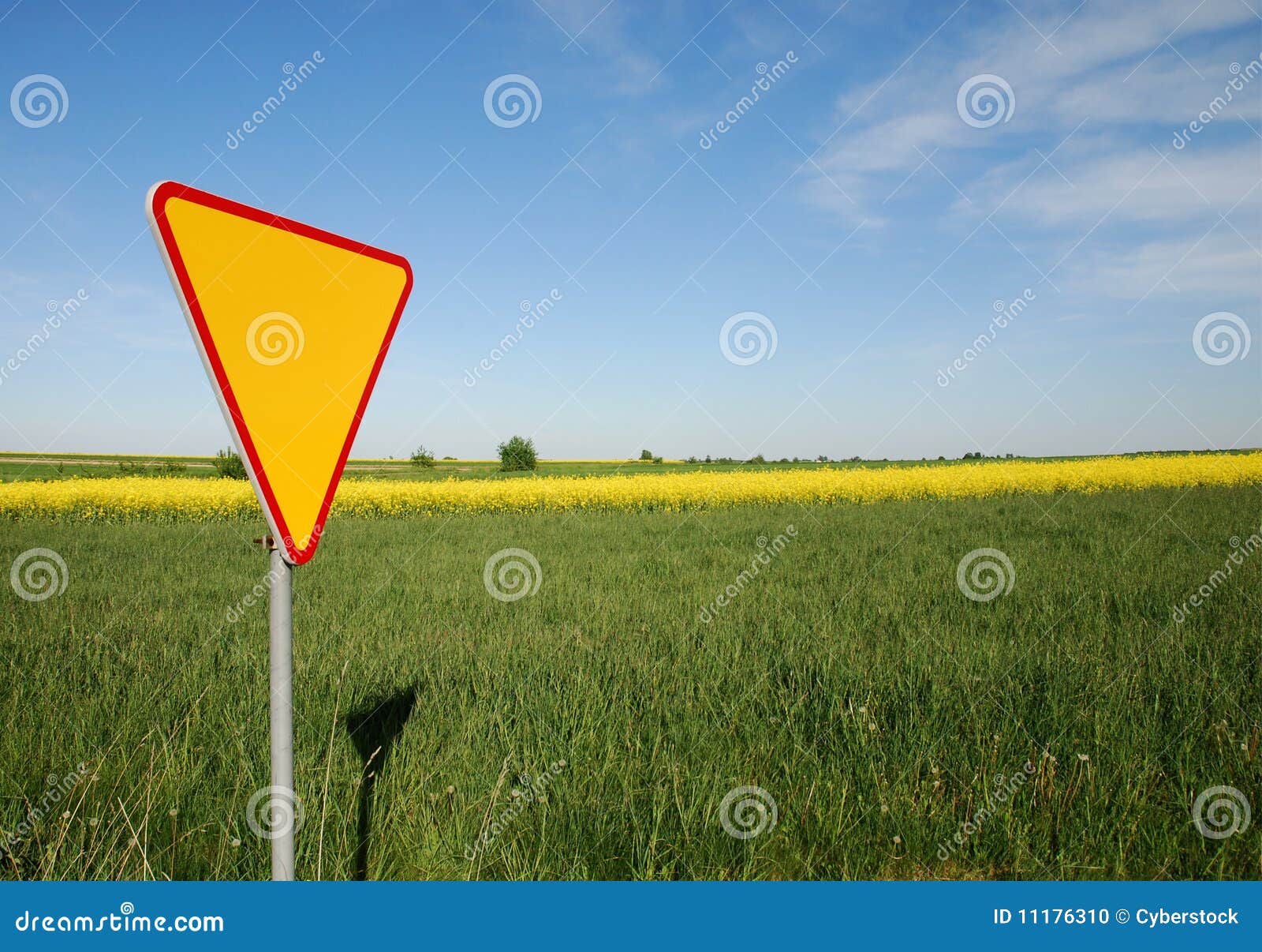 Road sign stock photo. Image of green, landscape, clouds - 11176310