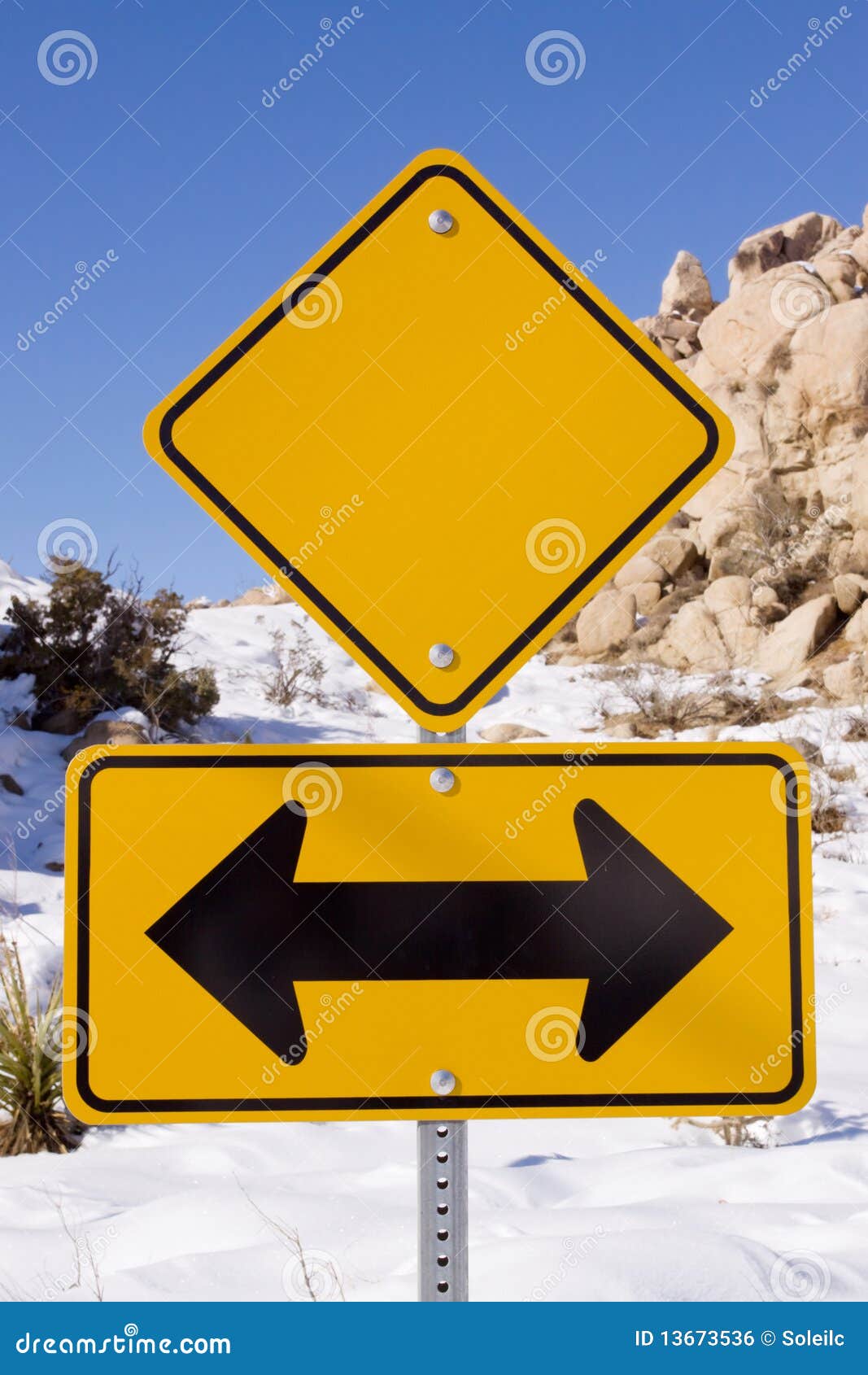 Road sign stock photo. Image of caution, split, traffic - 13673536
