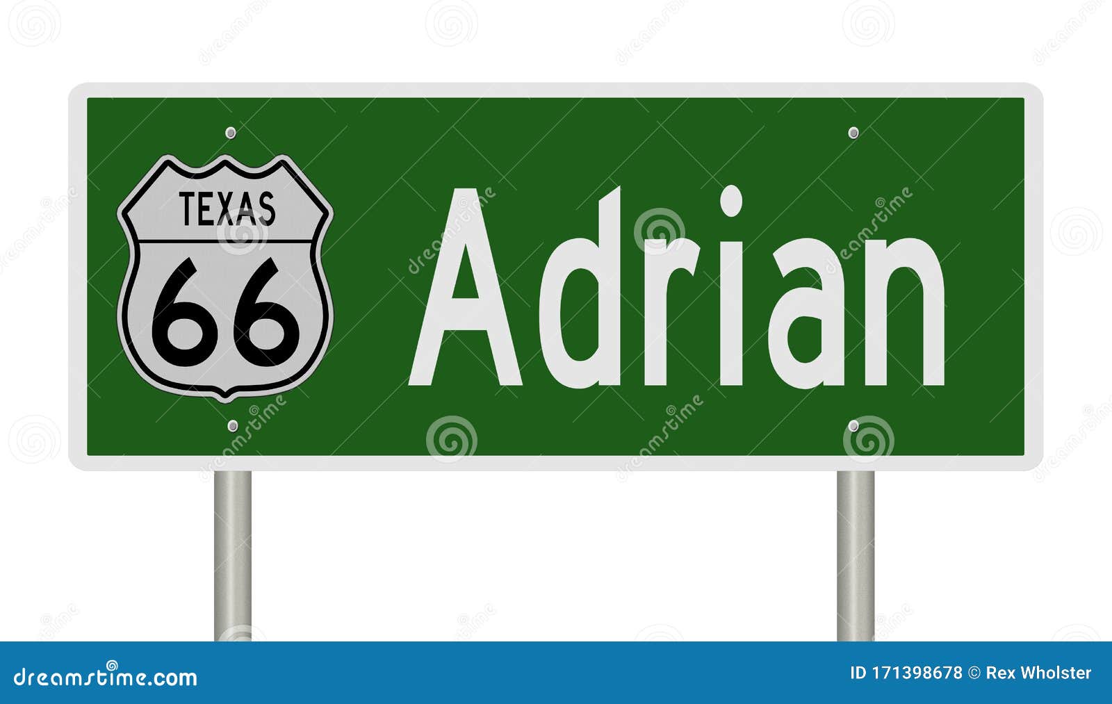 Road Sign for Adrian Texas on Route 66 Stock Illustration ...