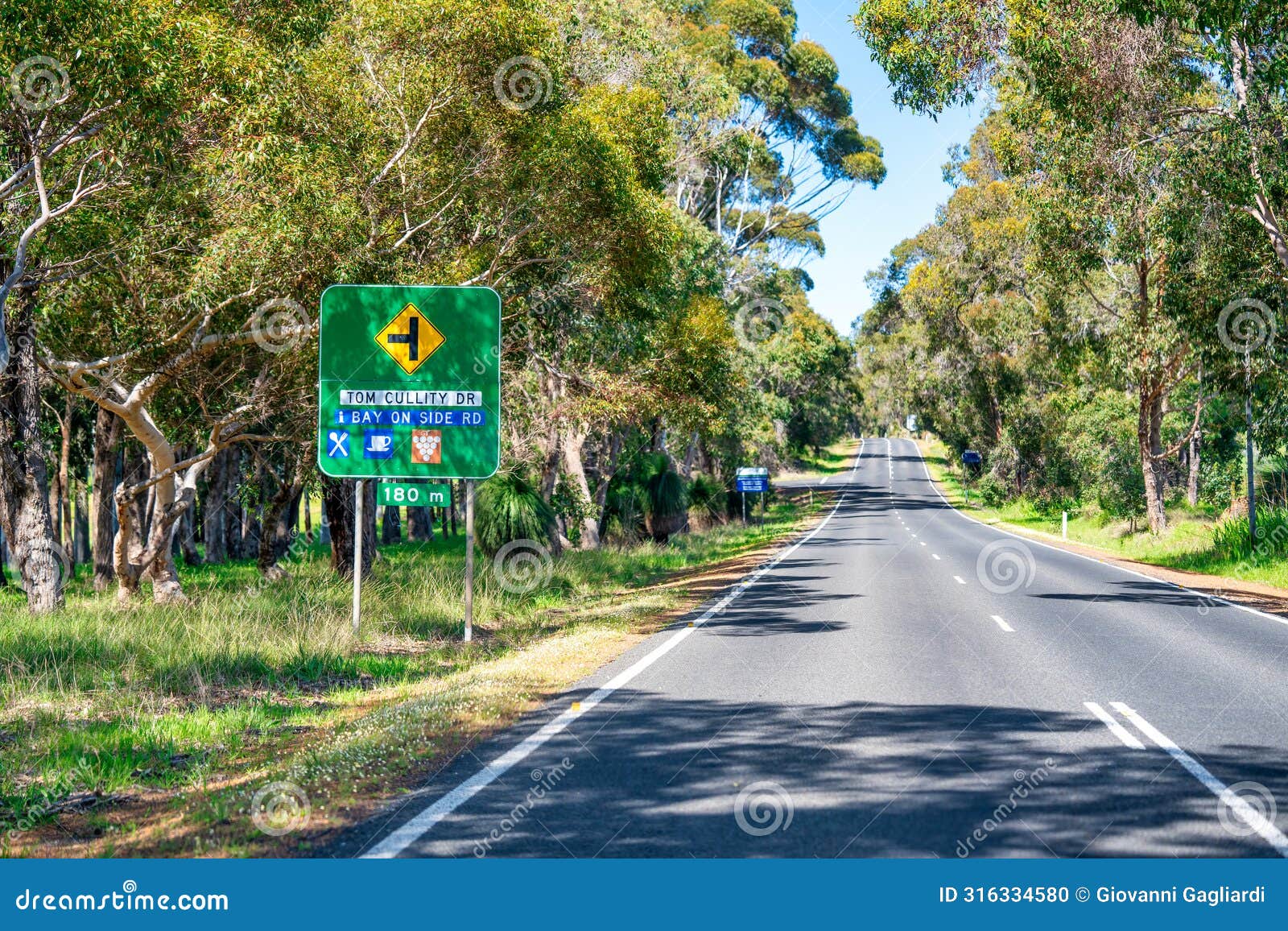 Road Sign Along Cave Road, Western Australia Stock Photo - Image of ...
