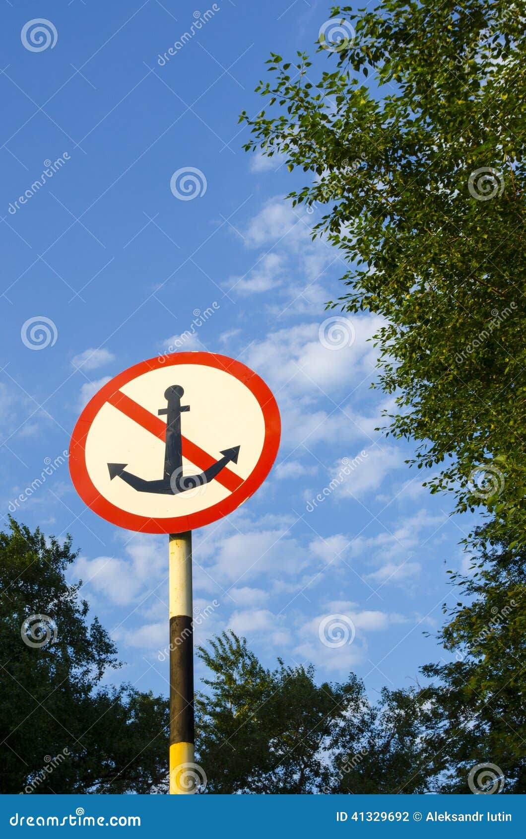 Road sign with an anchor stock photo. Image of forbidden - 41329692