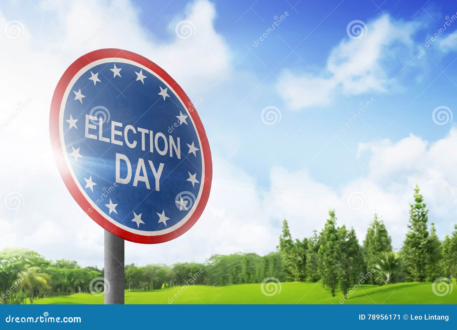 Road Sign Announcing Election Day Stock Image - Image of information ...