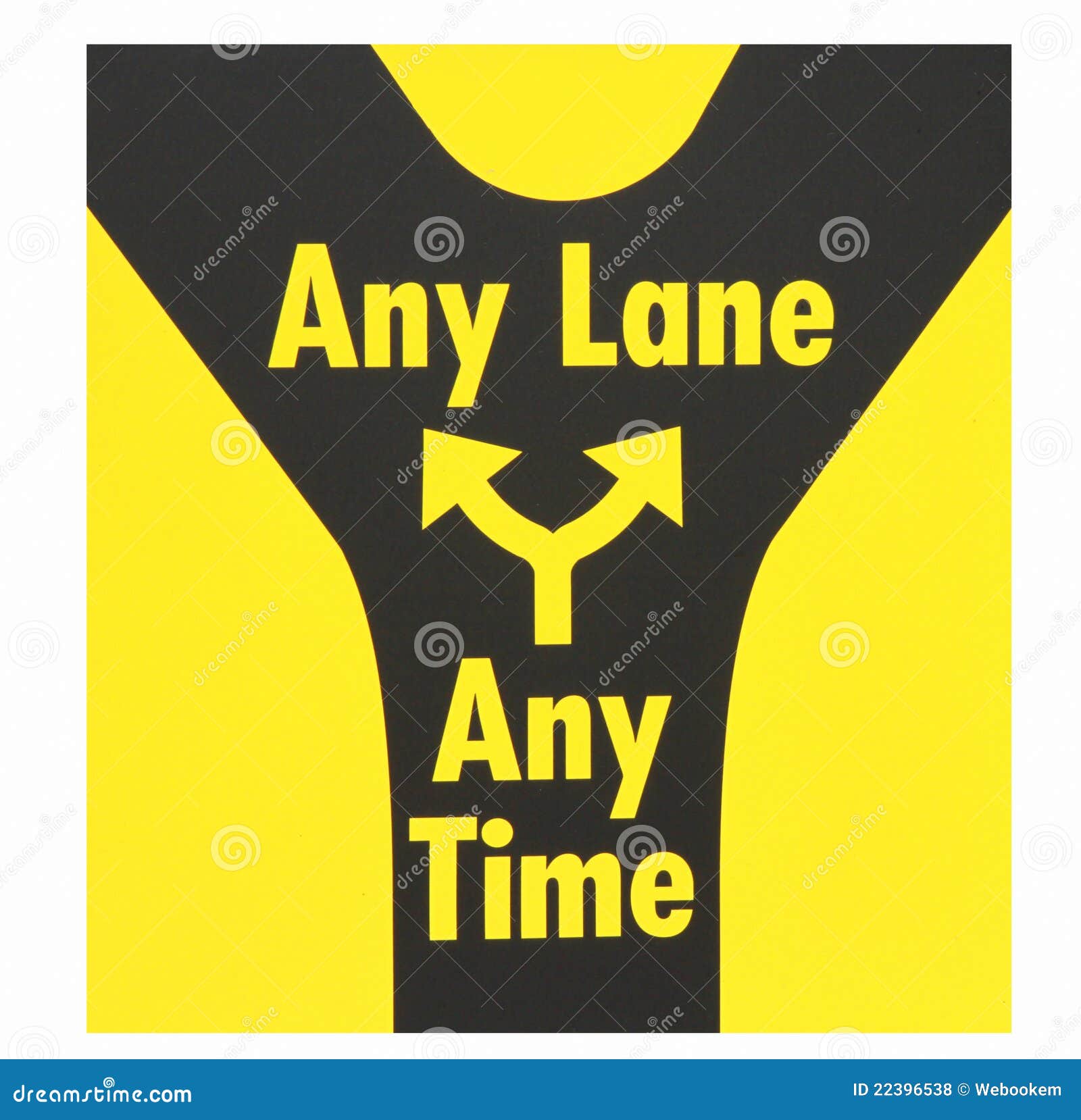 Road Sign Any Lane Any Time Stock Photo - Image of backward, danger ...