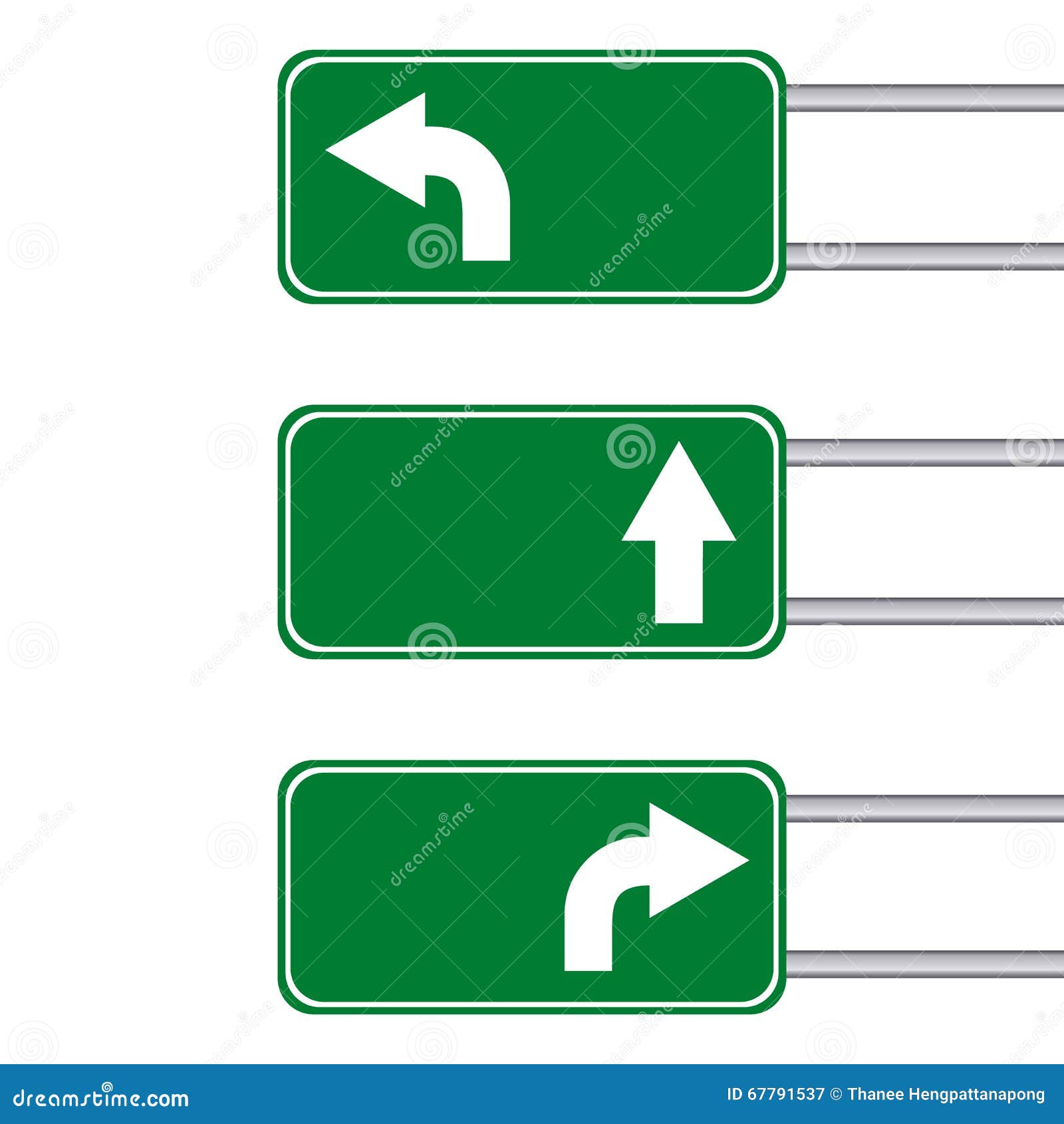 Road Sign with Arrow Guide on White Background Stock Vector ...