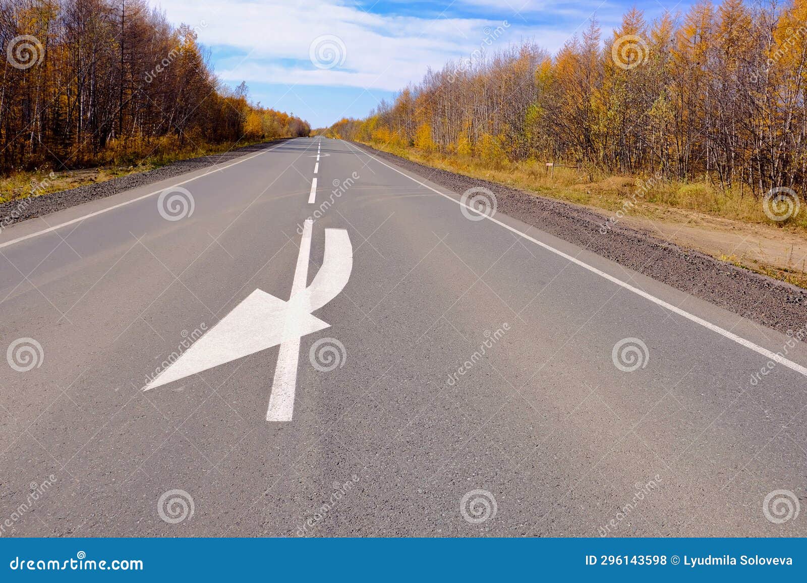 A Road Sign on the Asphalt with an Arrow Showing Overtaking is Allowed ...