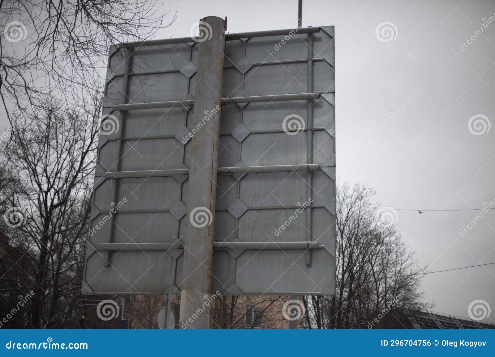 Road Sign at the Back. a Pole with a Sign on the Reverse Side Stock ...