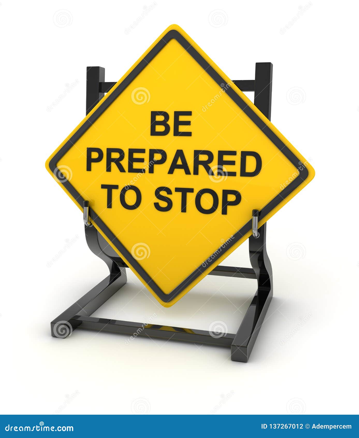Road Sign - Be Prepared To Stop Stock Illustration - Illustration of ...