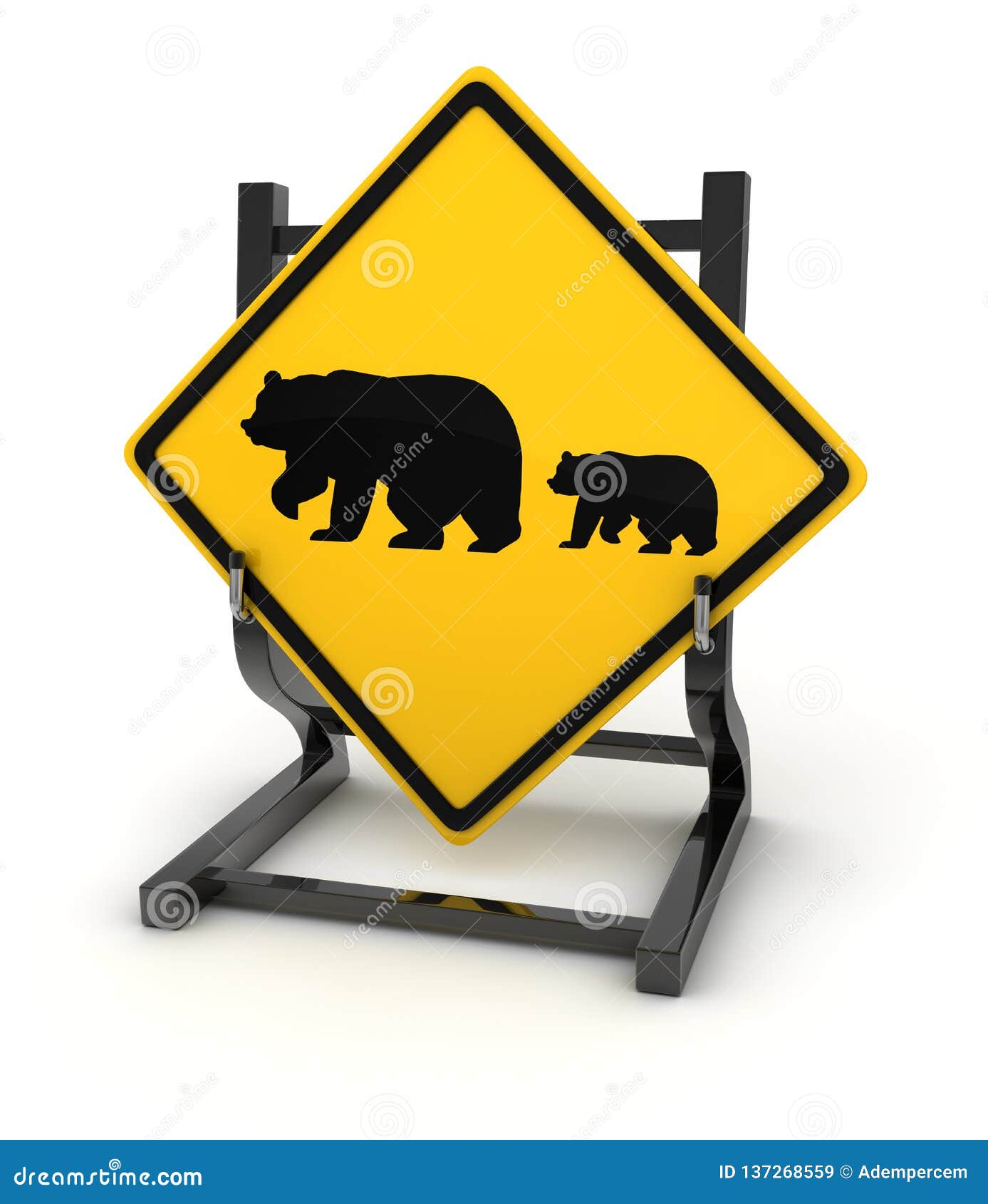 Road sign - Bear stock illustration. Illustration of warning - 137268559