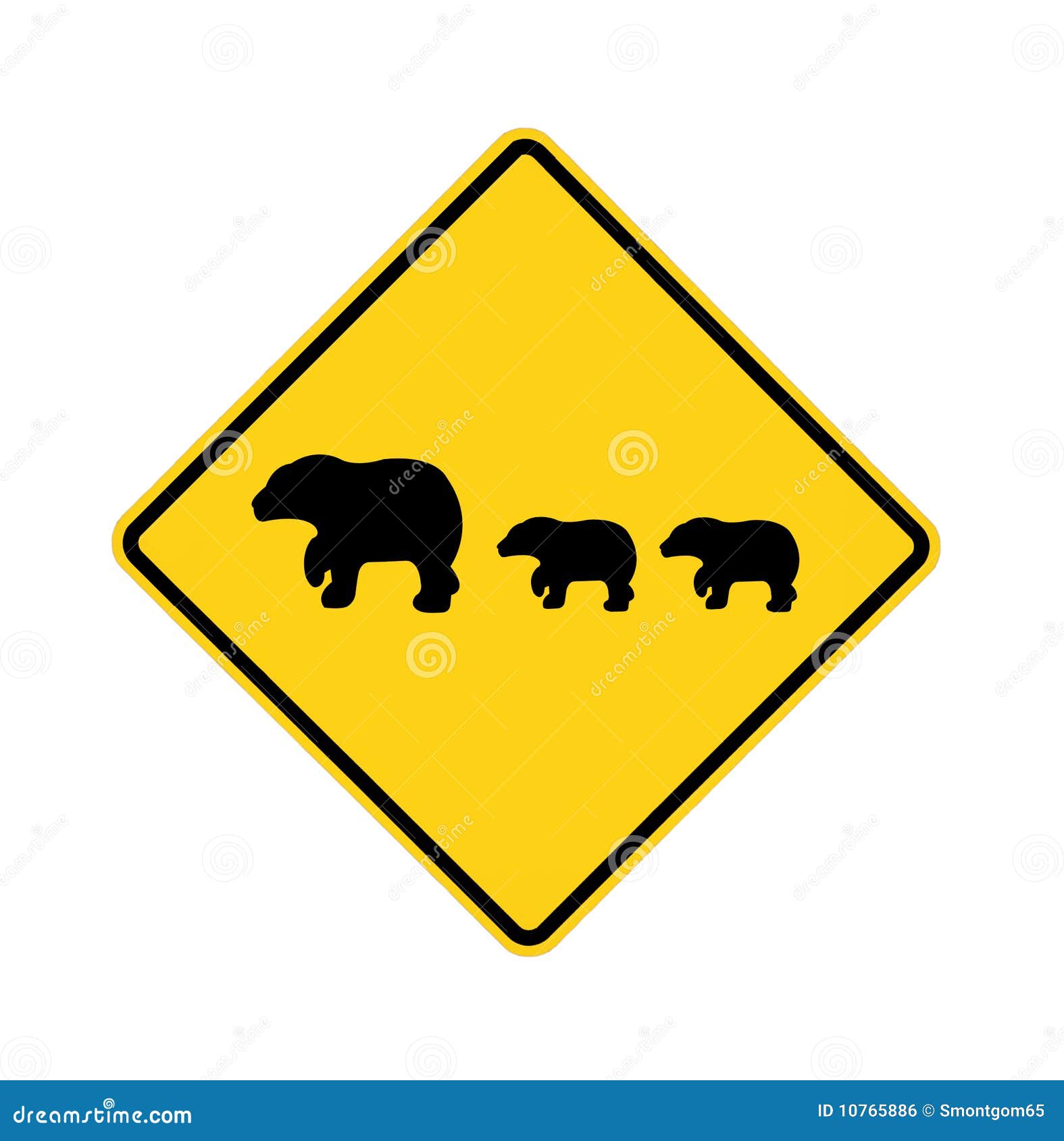 Road Sign - Bear Crossing Royalty Free Stock Image - Image: 10765886