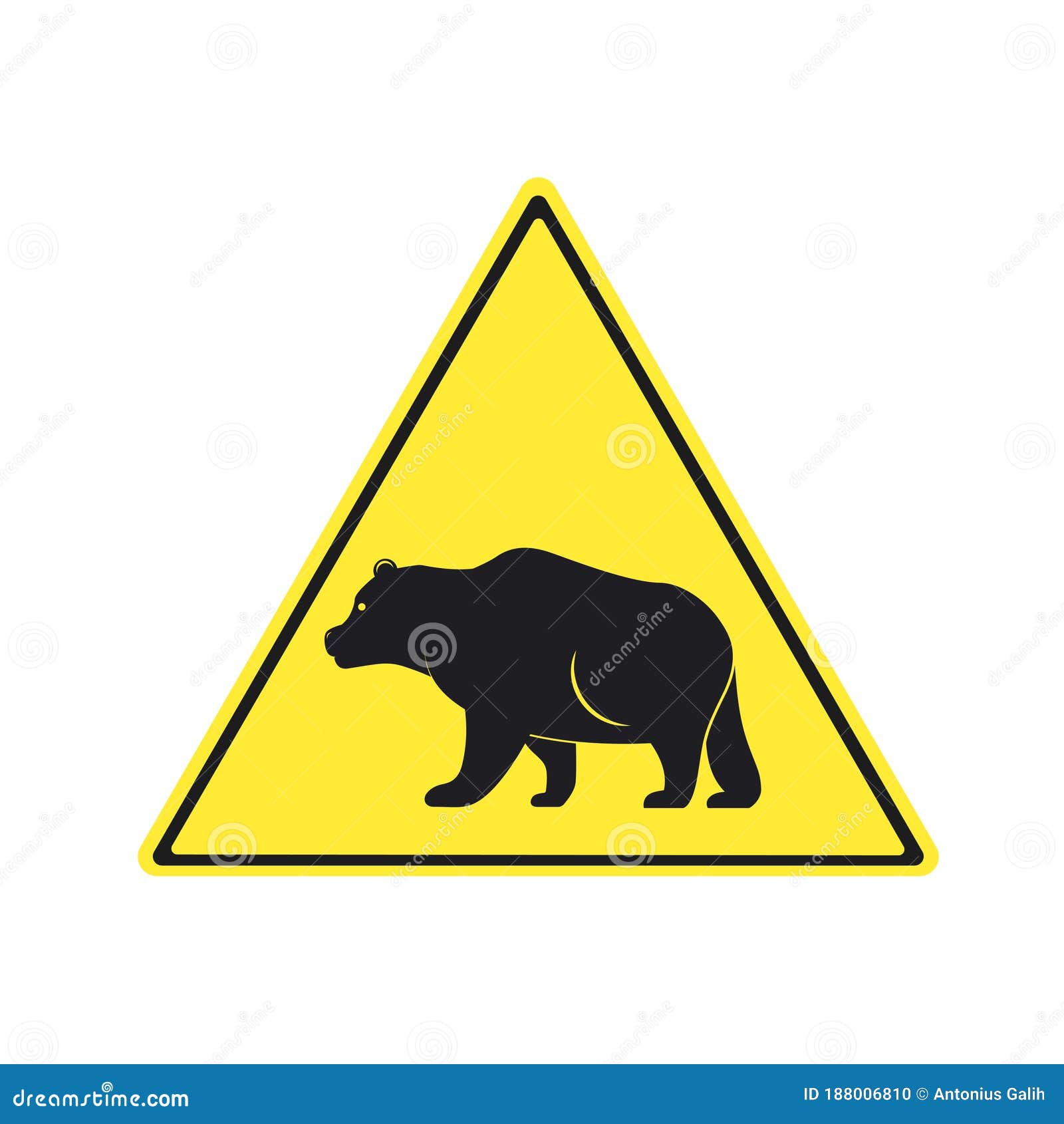Road sign - beware of bear stock vector. Illustration of safety - 188006810