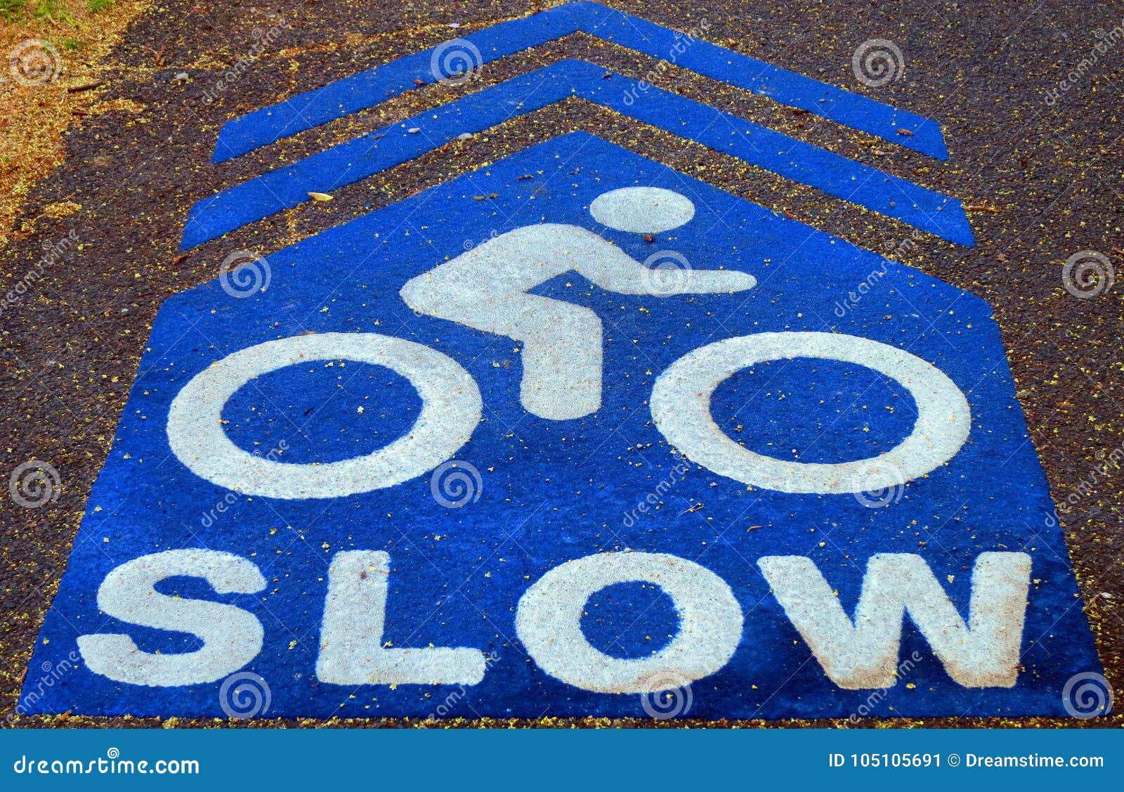 Slow stock image. Image of slow, city, cycle, sign, asphalt - 105105691