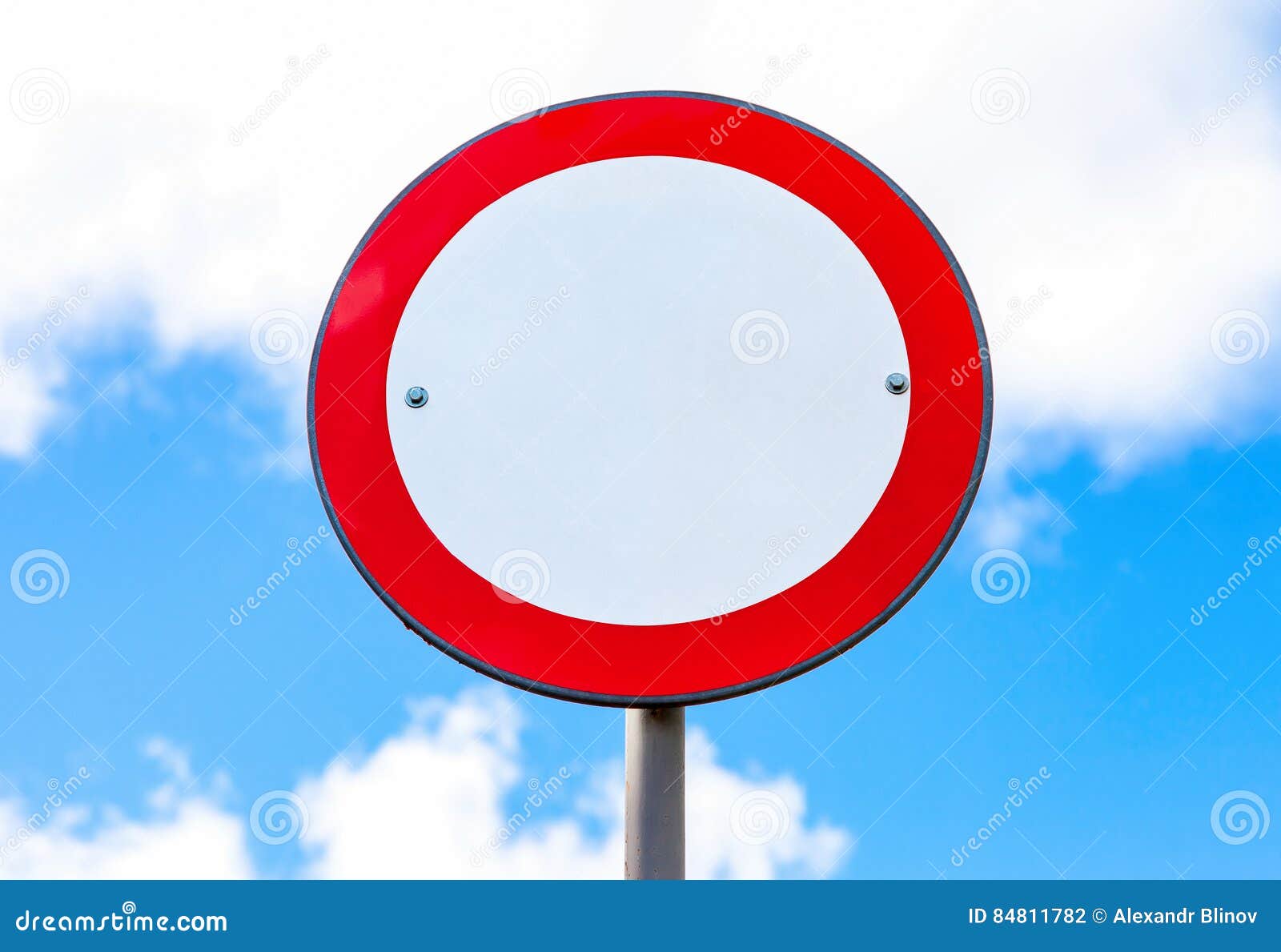 Road sign on a blue sky stock photo. Image of area, circle - 84811782
