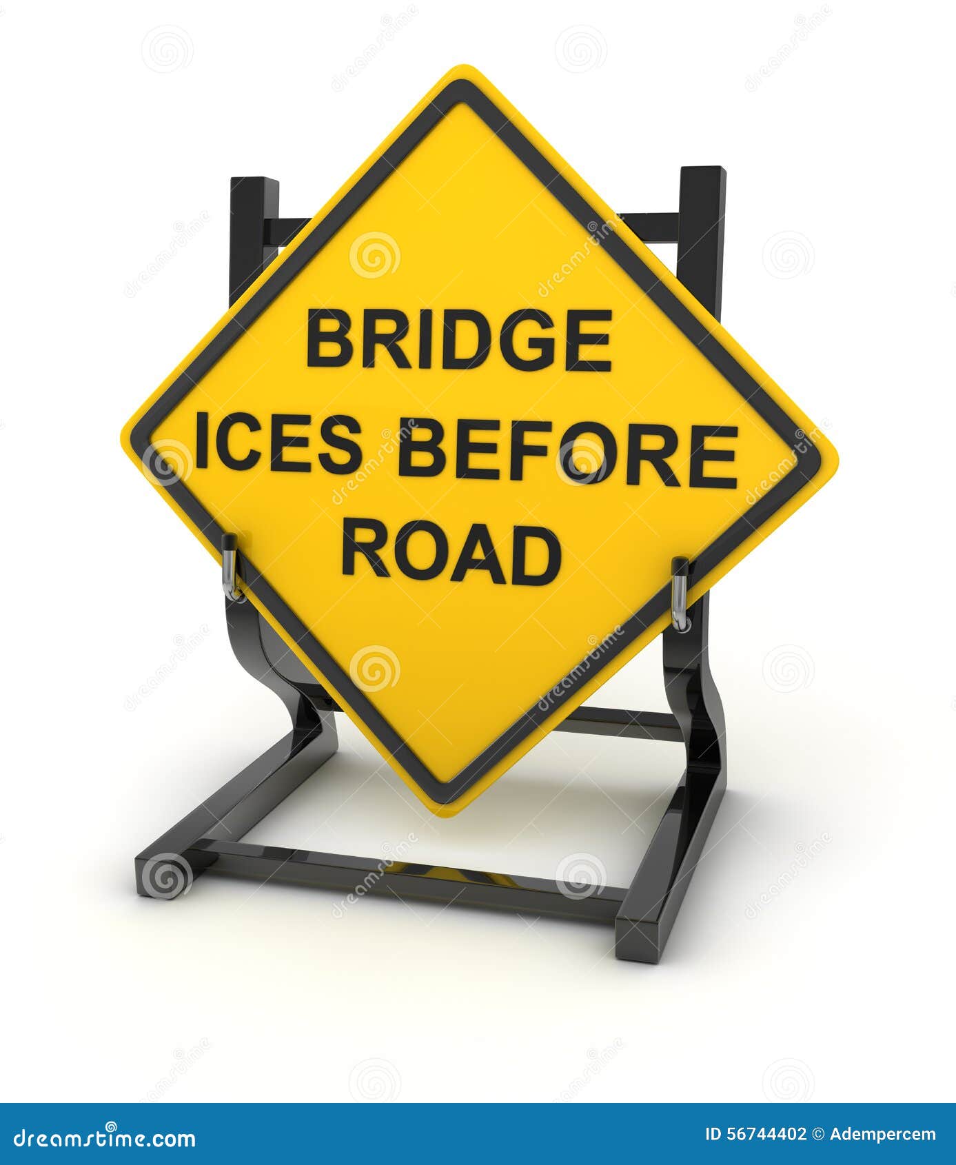 Road Sign - Bridge Ices before Road Stock Illustration - Illustration ...