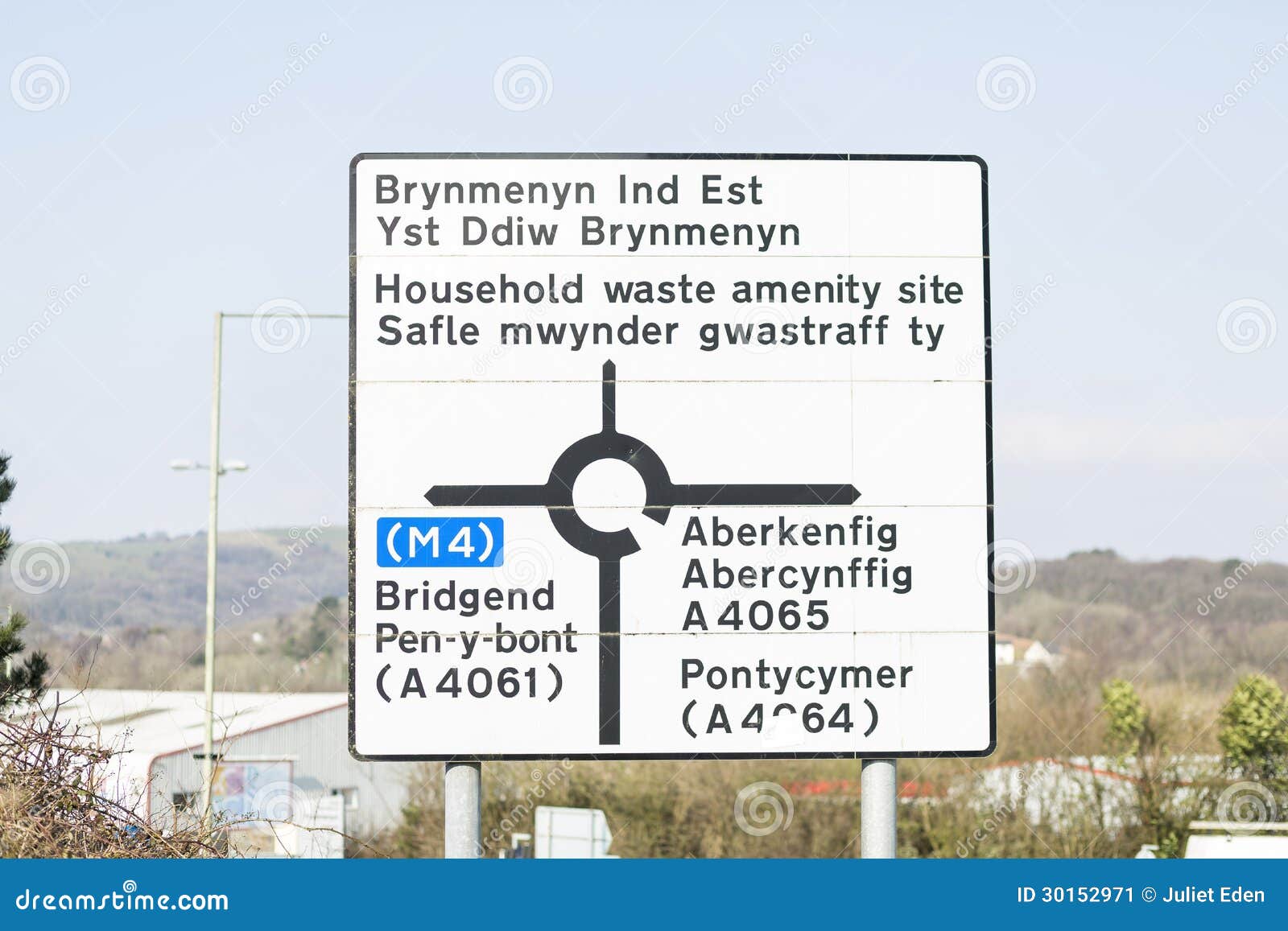 Welsh street sign stock image. Image of industrial, aberkenfig - 30152971