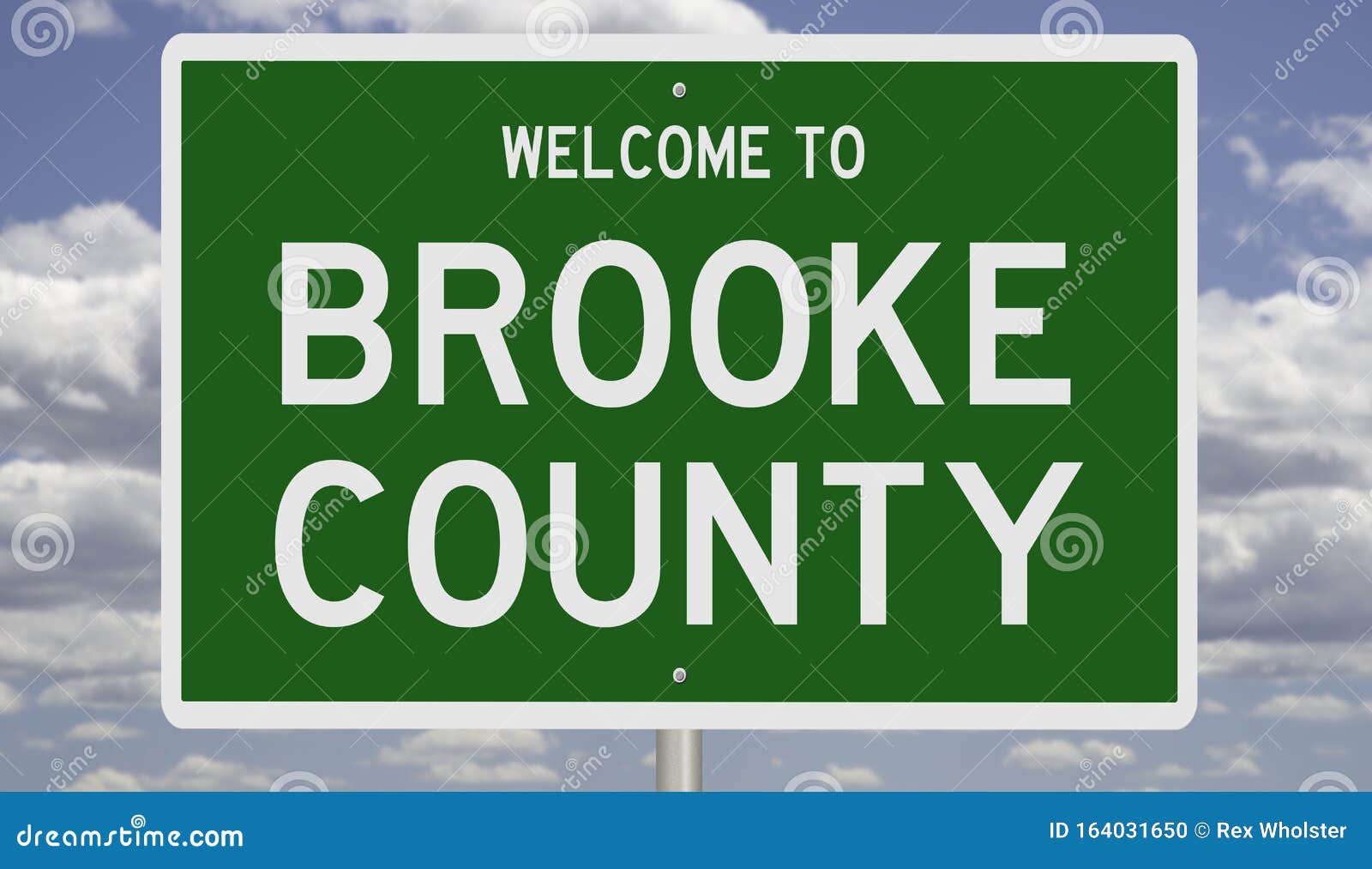 Road Sign for Brooke County Stock Illustration - Illustration of sign ...