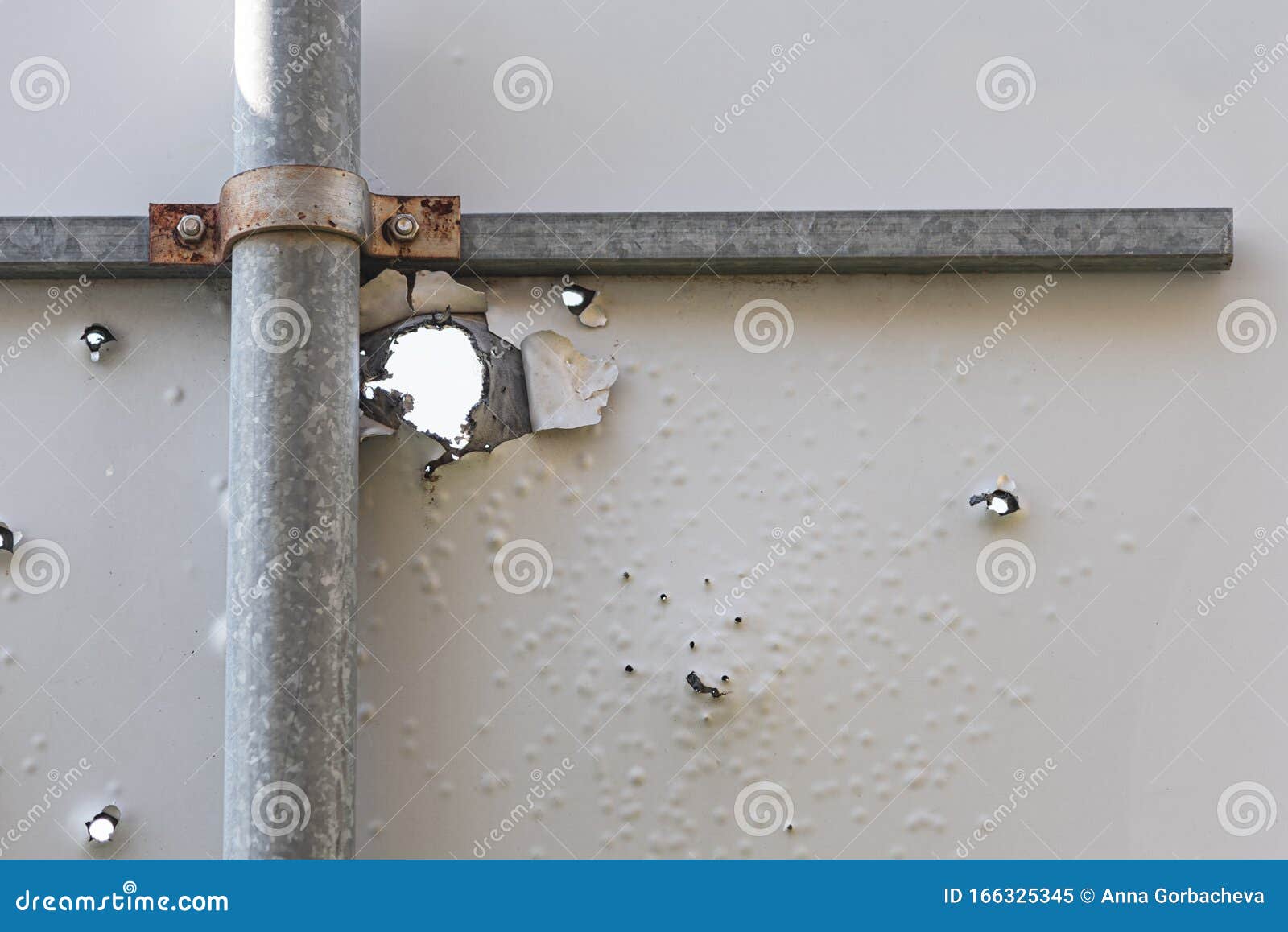 Road Sign with Bullet Holes Stock Image - Image of close, road: 166325345