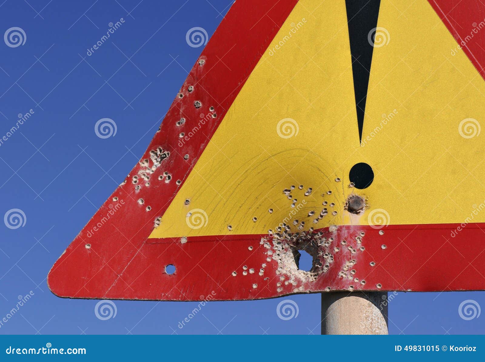 Road Sign with Bullet Holes Stock Image - Image of hole, vandalism ...