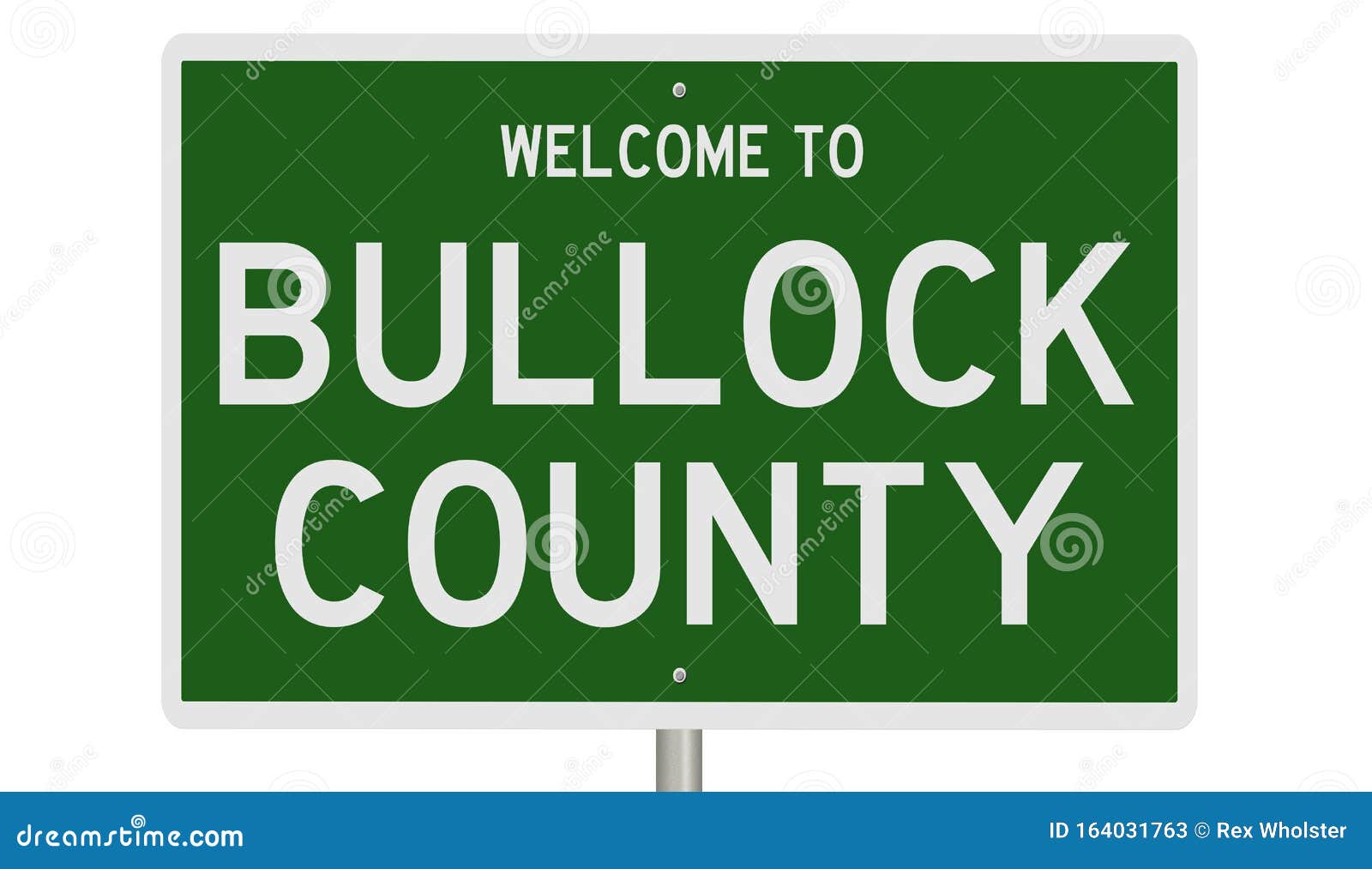 Road Sign for Bullock County Stock Illustration - Illustration of green ...