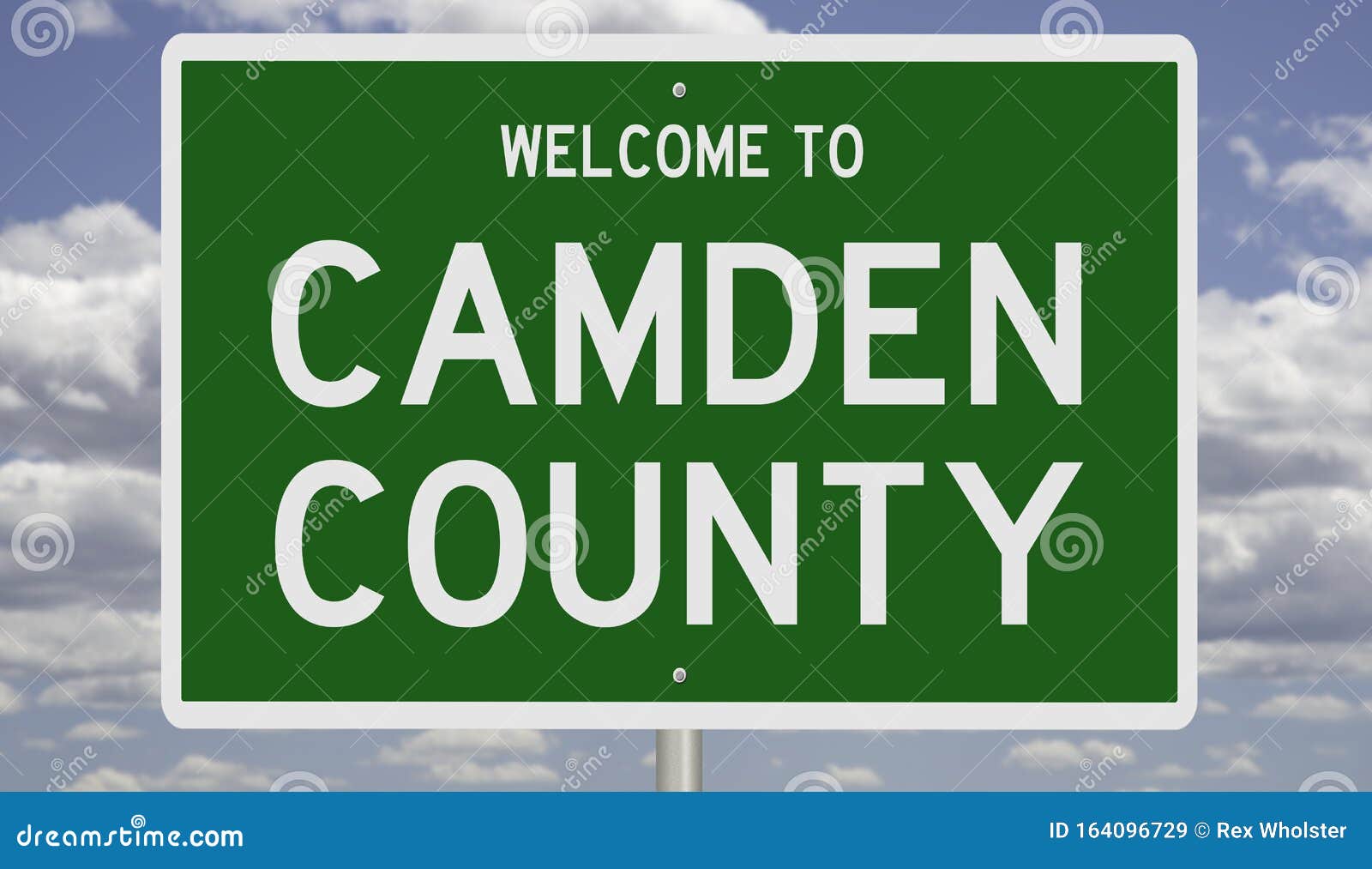 Road Sign for Camden County Stock Illustration - Illustration of ...