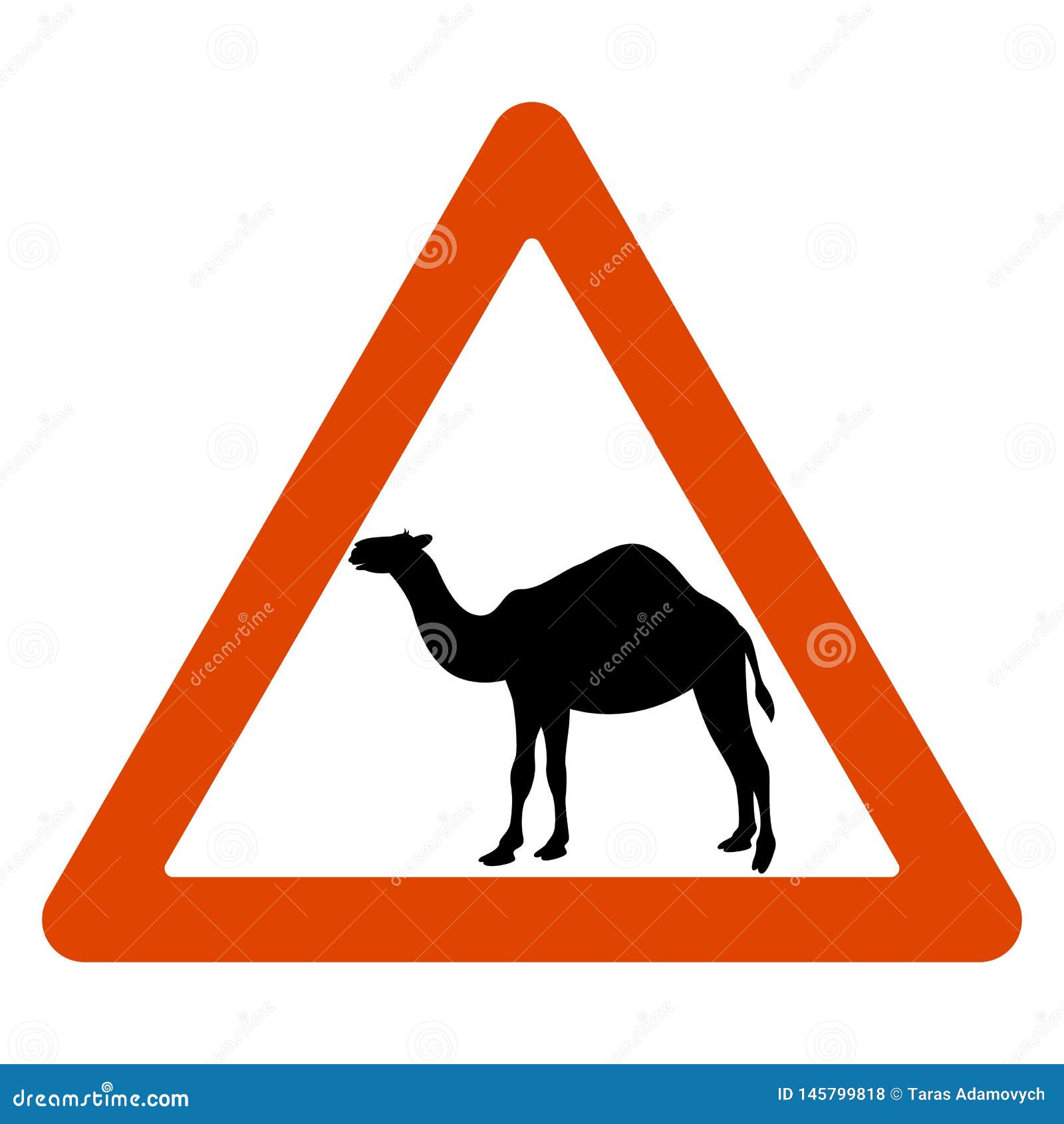 Camel Warning Sign Red. Goof Hazard Attention Symbol. Danger Road Sign ...